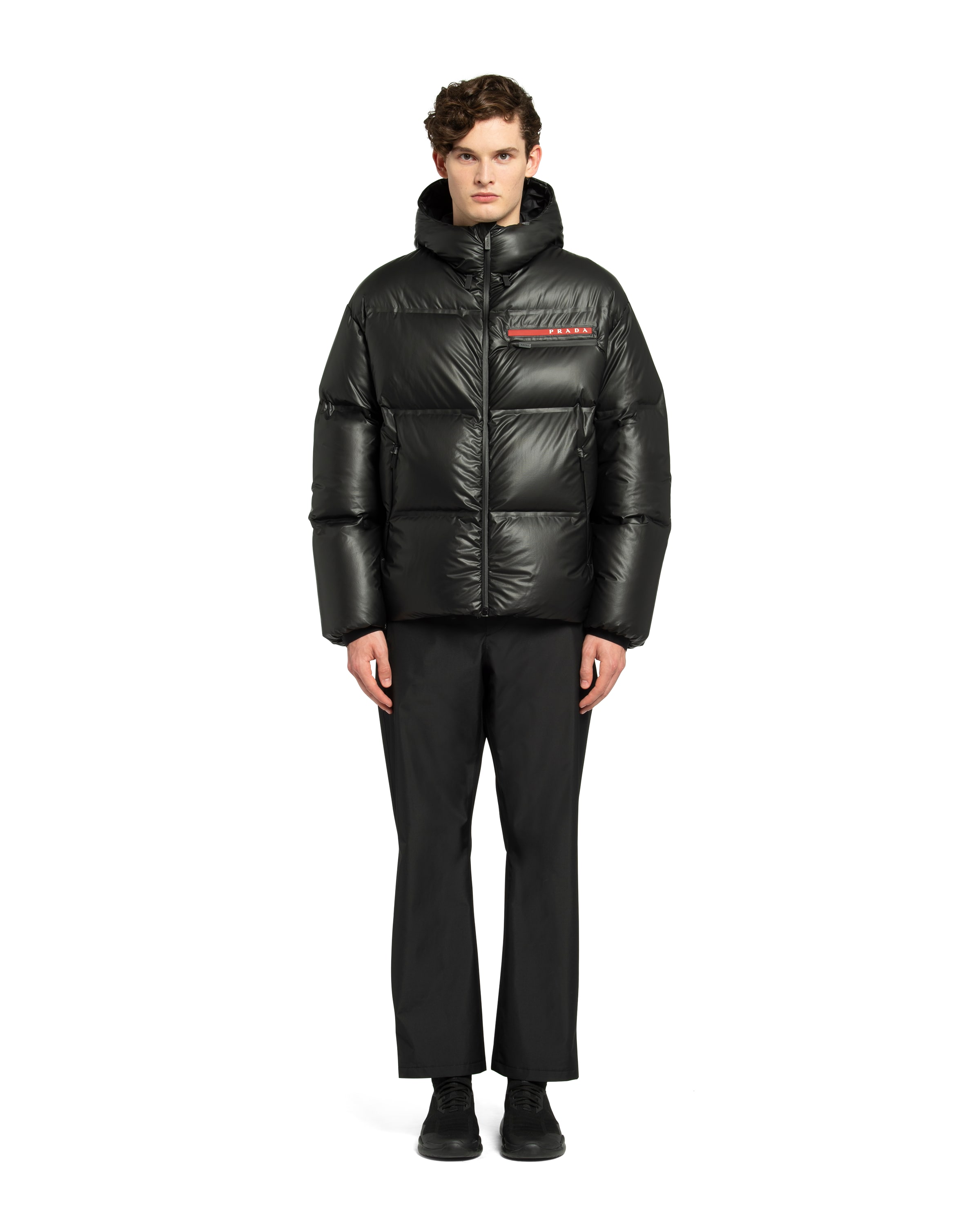 Black Light Nylon hooded puffer jacket | Prada