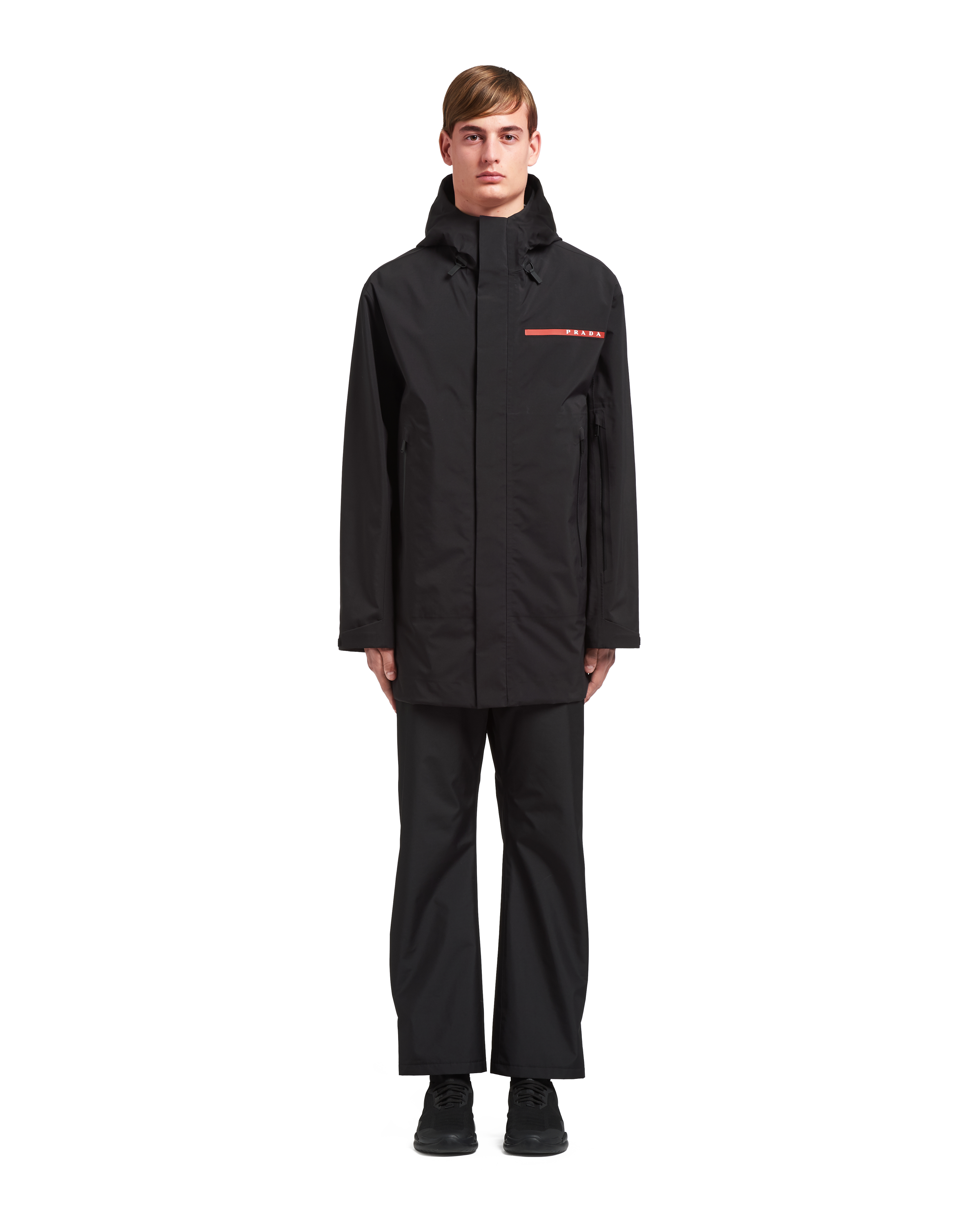 Black Extreme-Tex hooded raincoat | Prada
