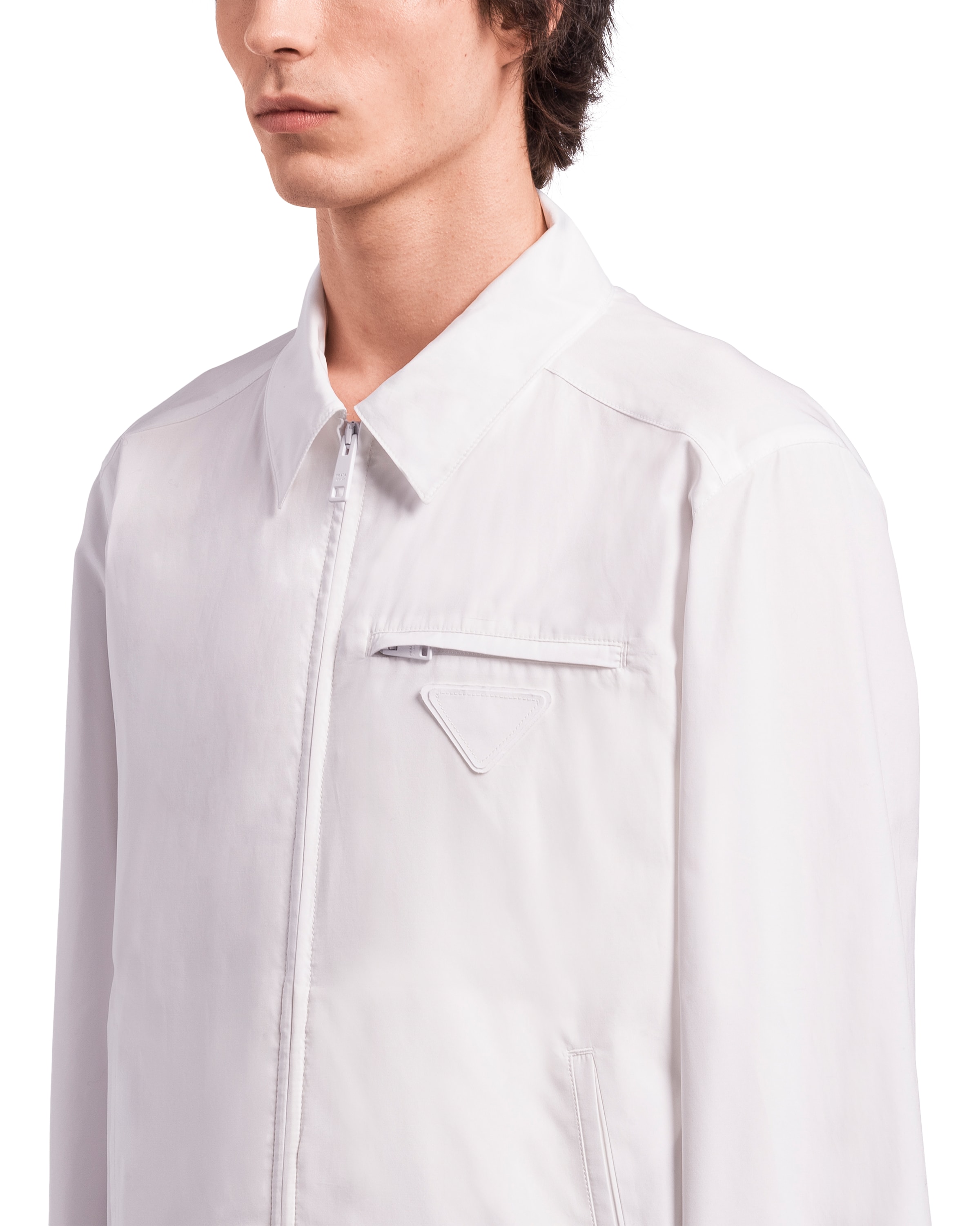 White Cotton blouson jacket | Prada