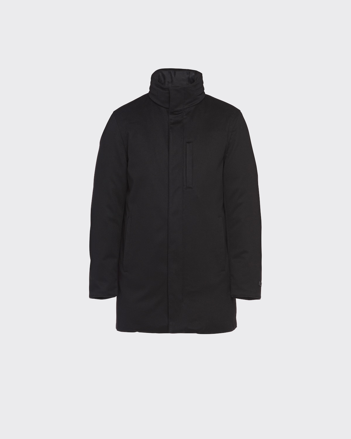 Black Long Cashmere Puffer Jacket | PRADA
