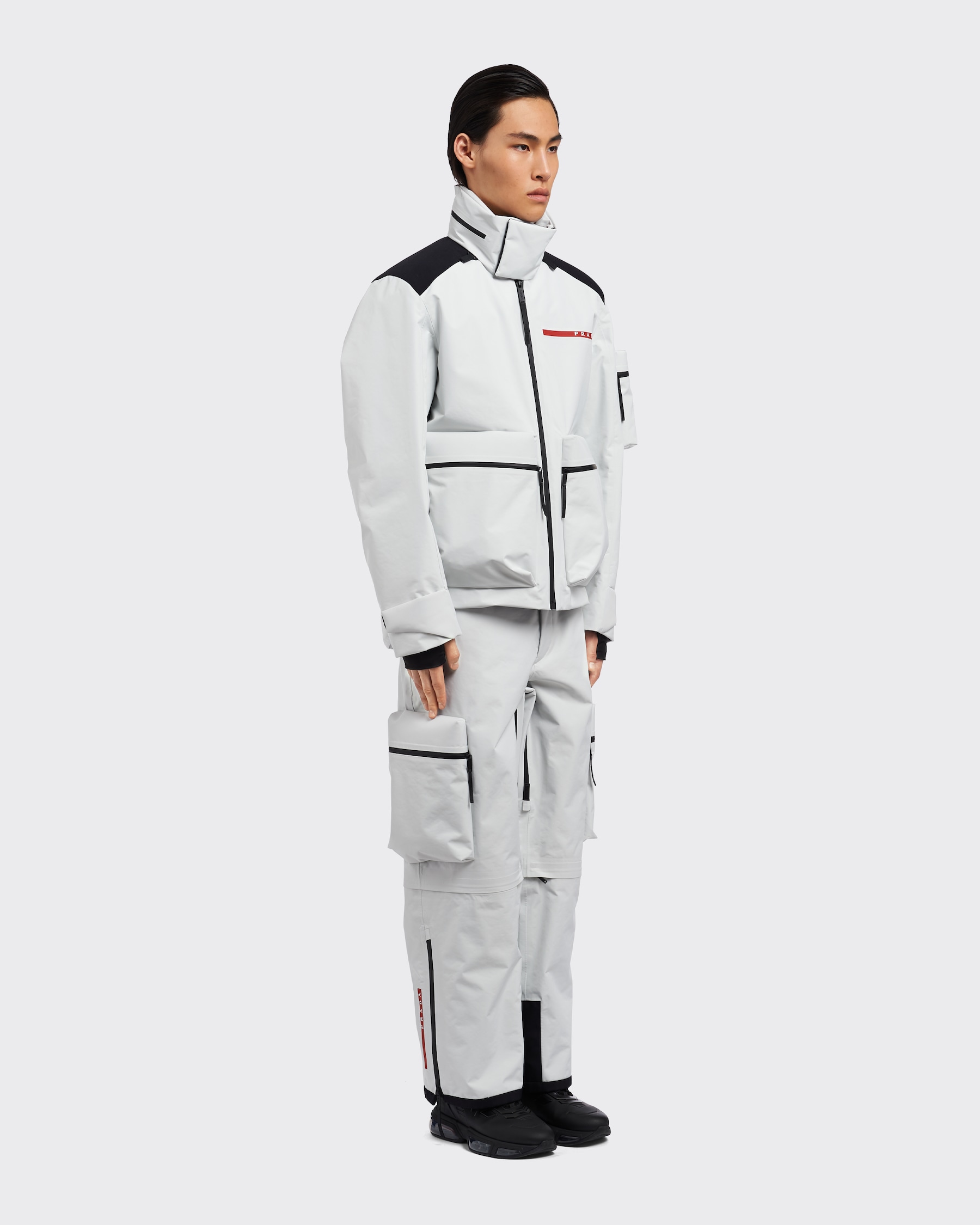 Chalk White Technical Fabric Ski Windbreaker | PRADA