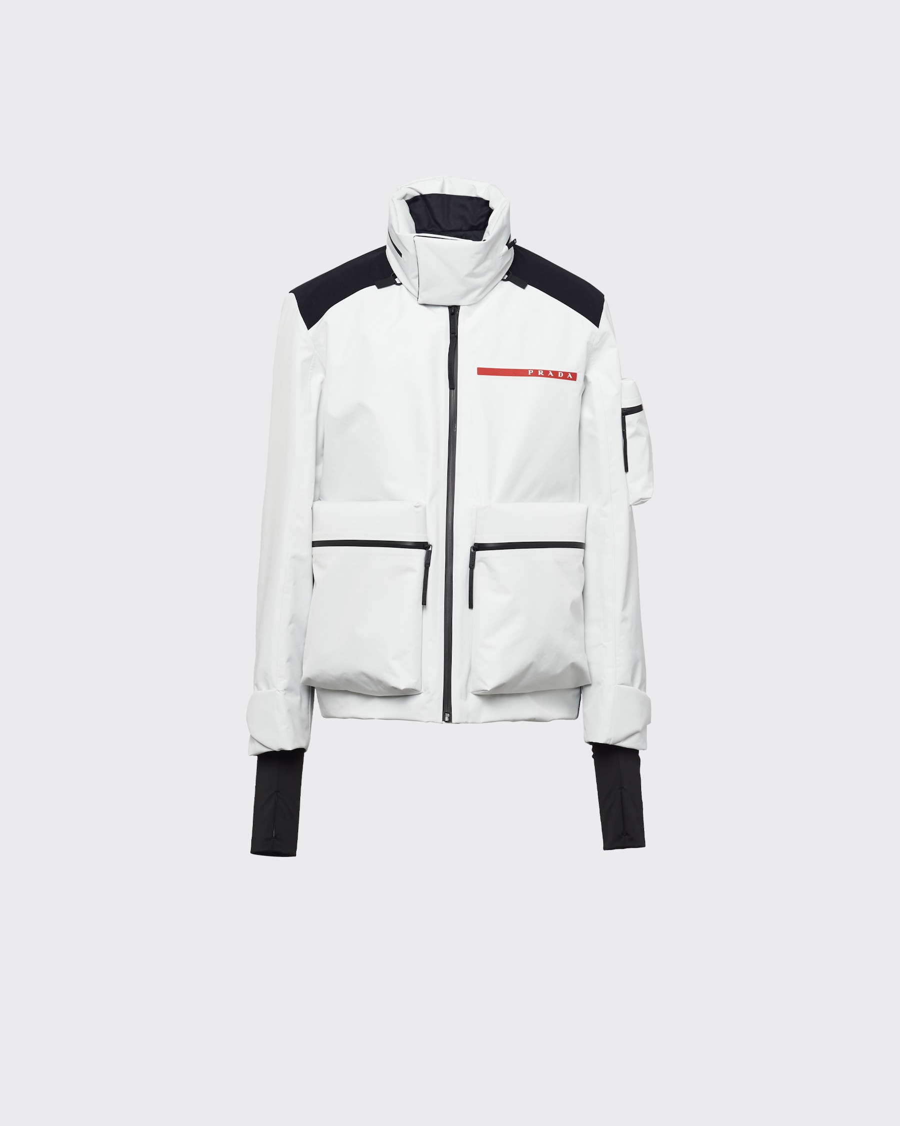Chalk White Technical Fabric Ski Windbreaker | PRADA