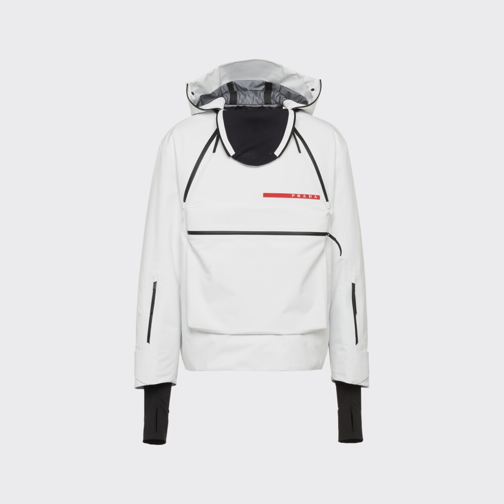 Chalk White Technical fabric snowboard jacket | Prada