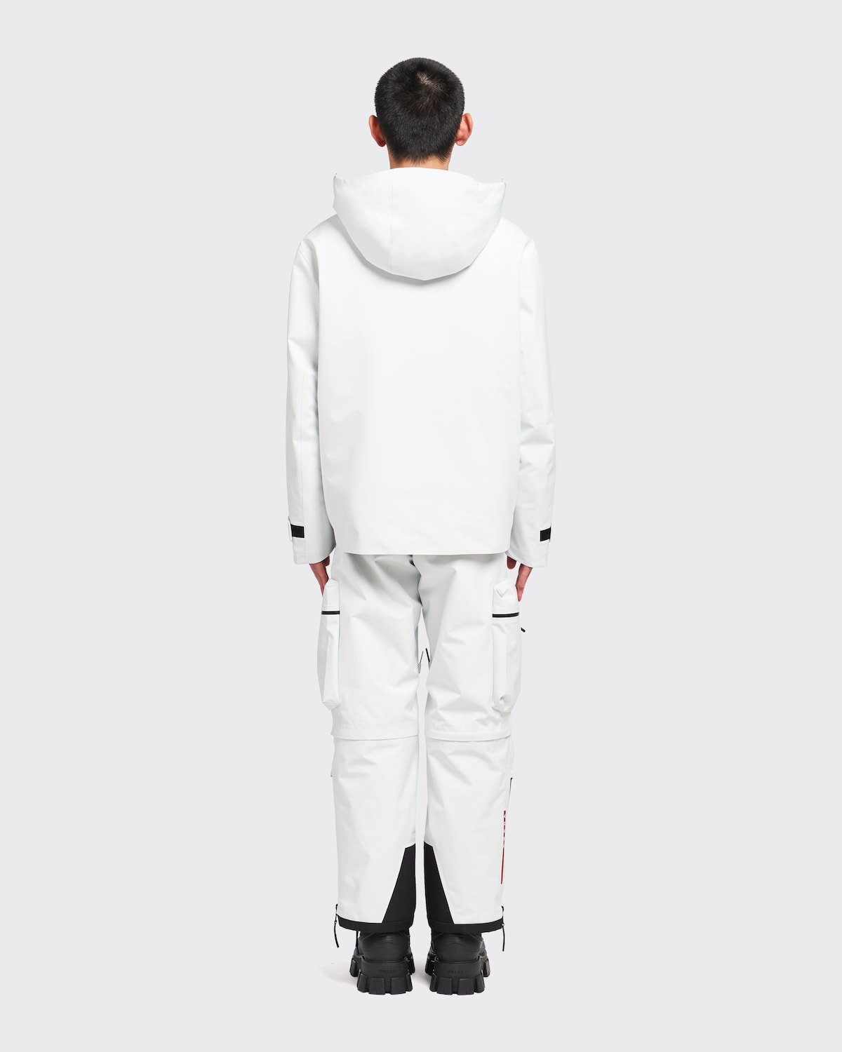 Chalk White Technical Fabric Snowboard Jacket | PRADA