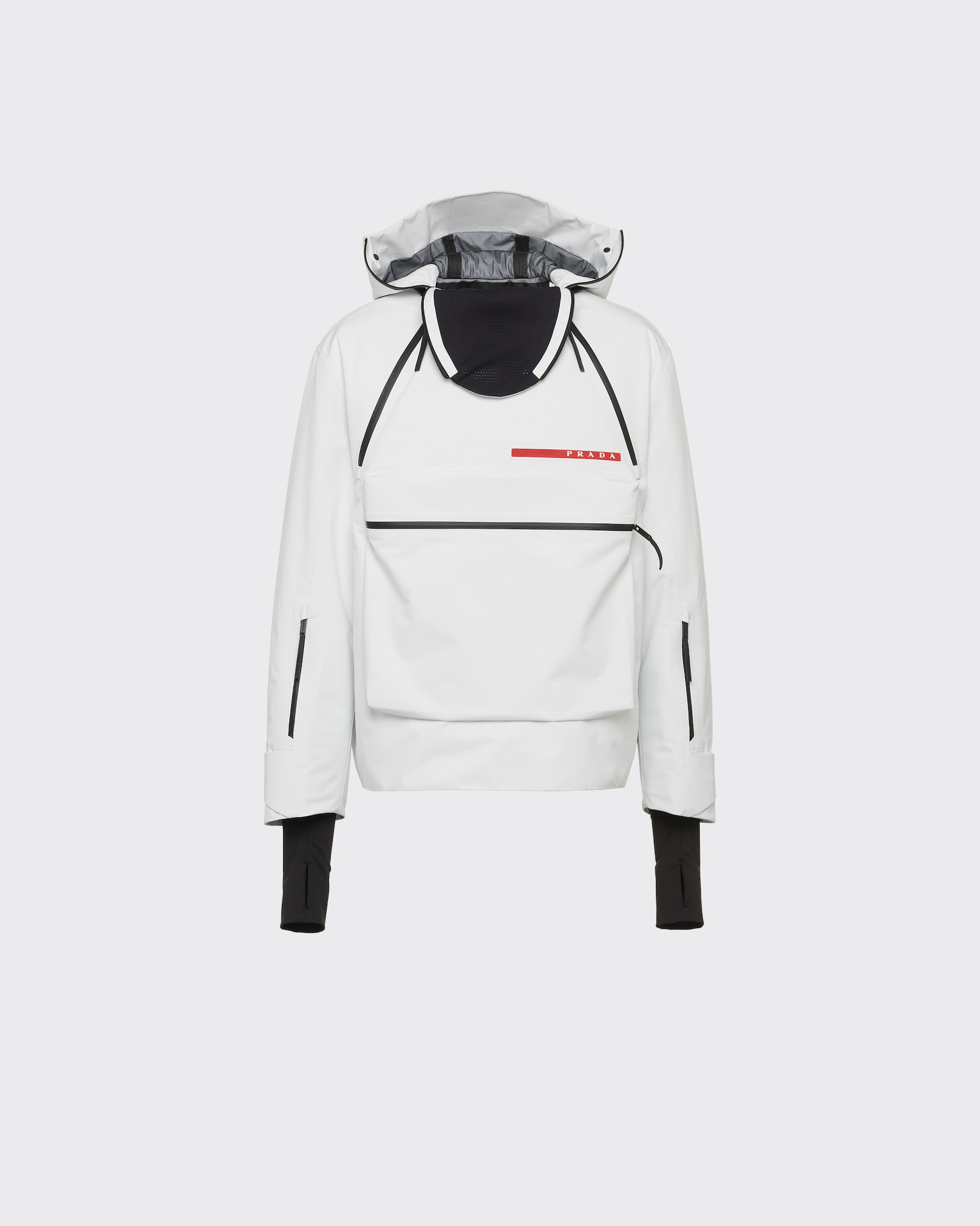 Chalk White Technical Fabric Snowboard Jacket | PRADA