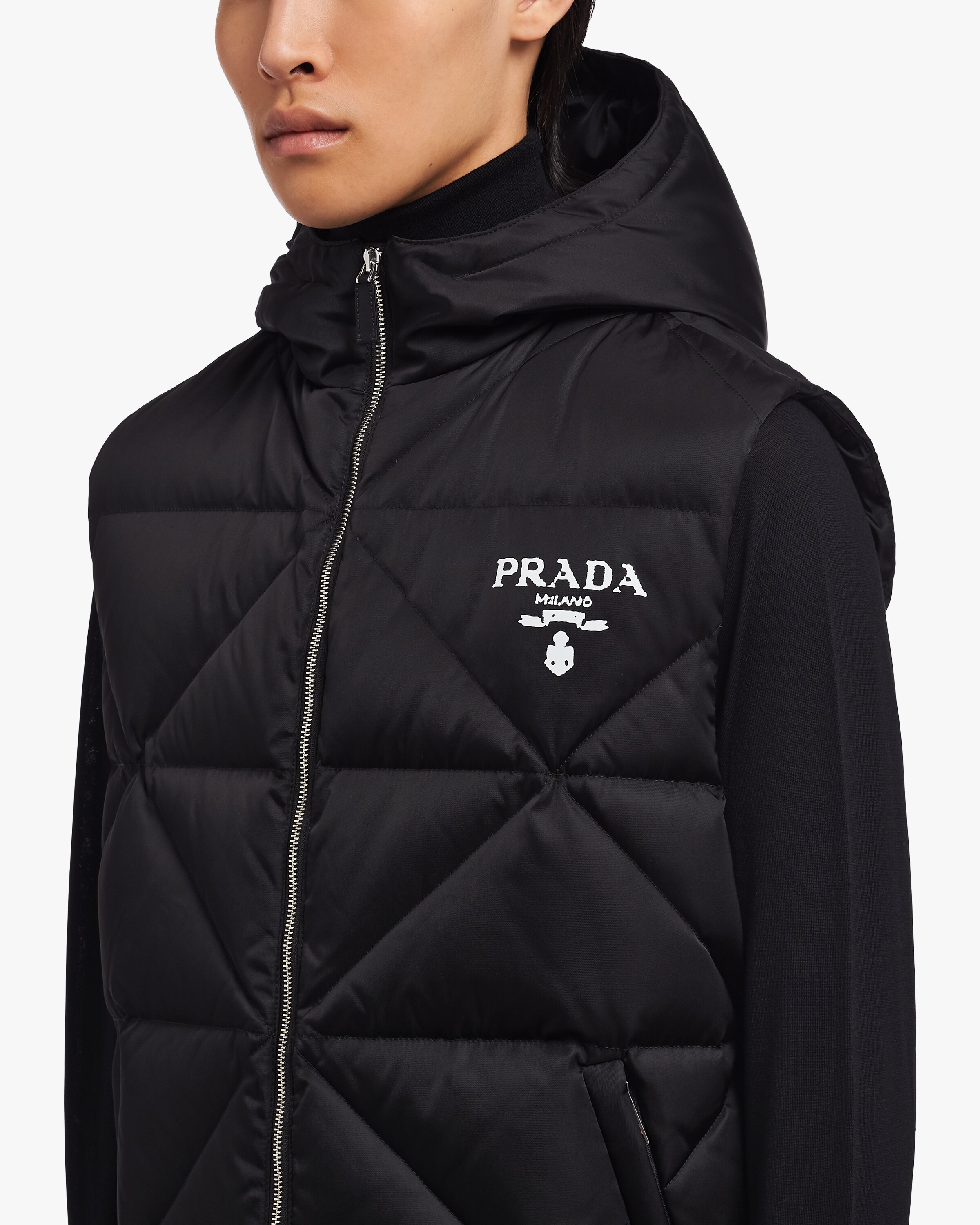 Black Re-Nylon down vest | Prada