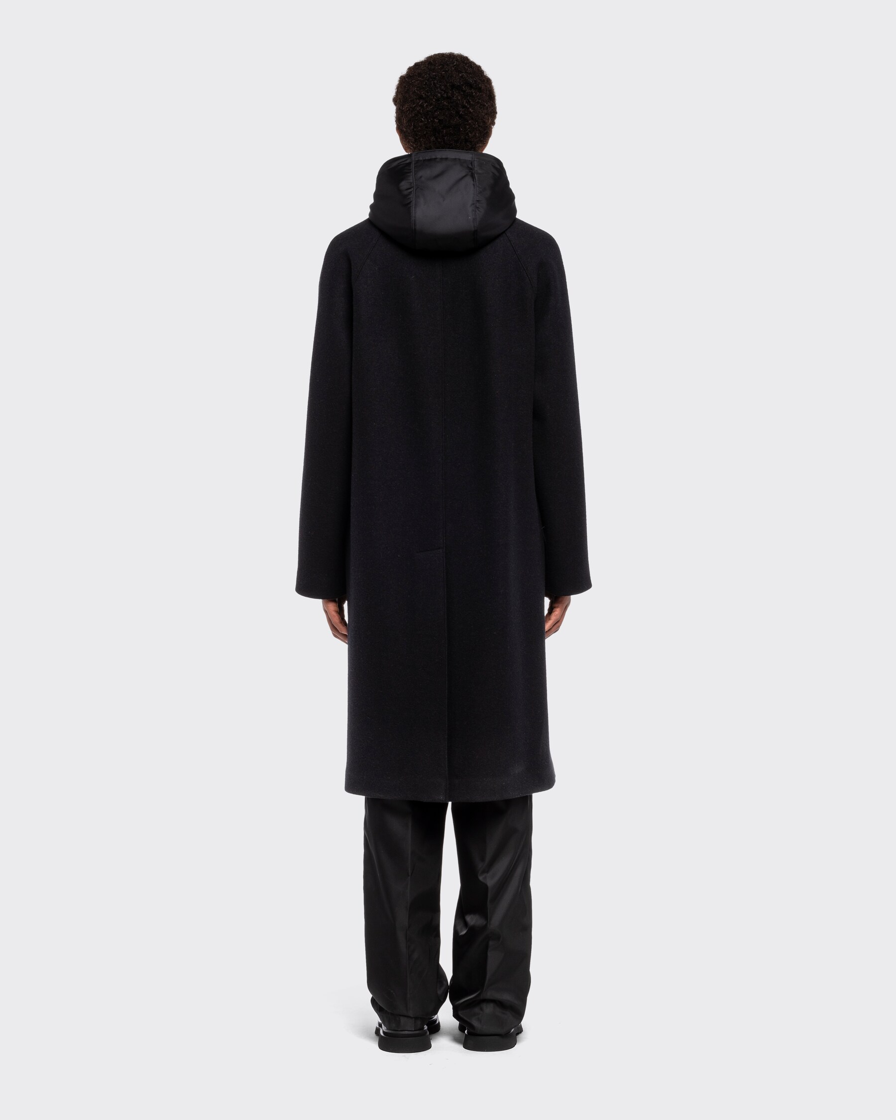 Black Wool Blend Coat | PRADA