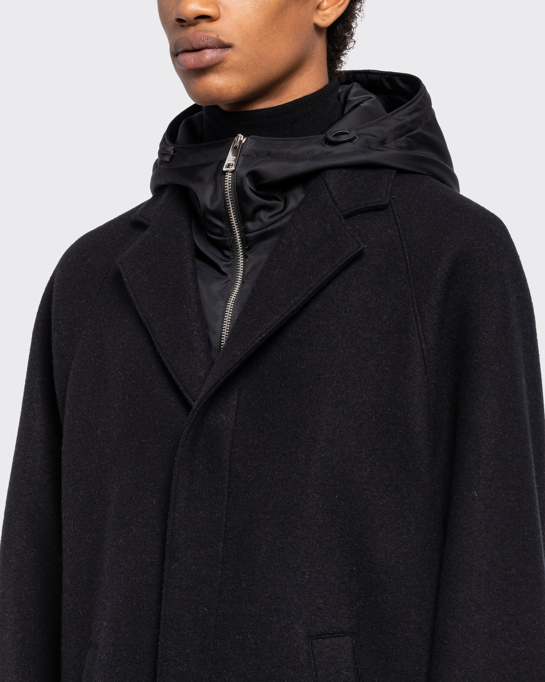 Black Wool Blend Coat | PRADA