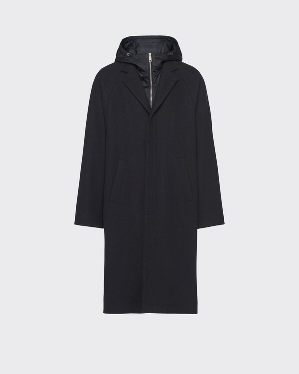 Black Wool Blend Coat | PRADA