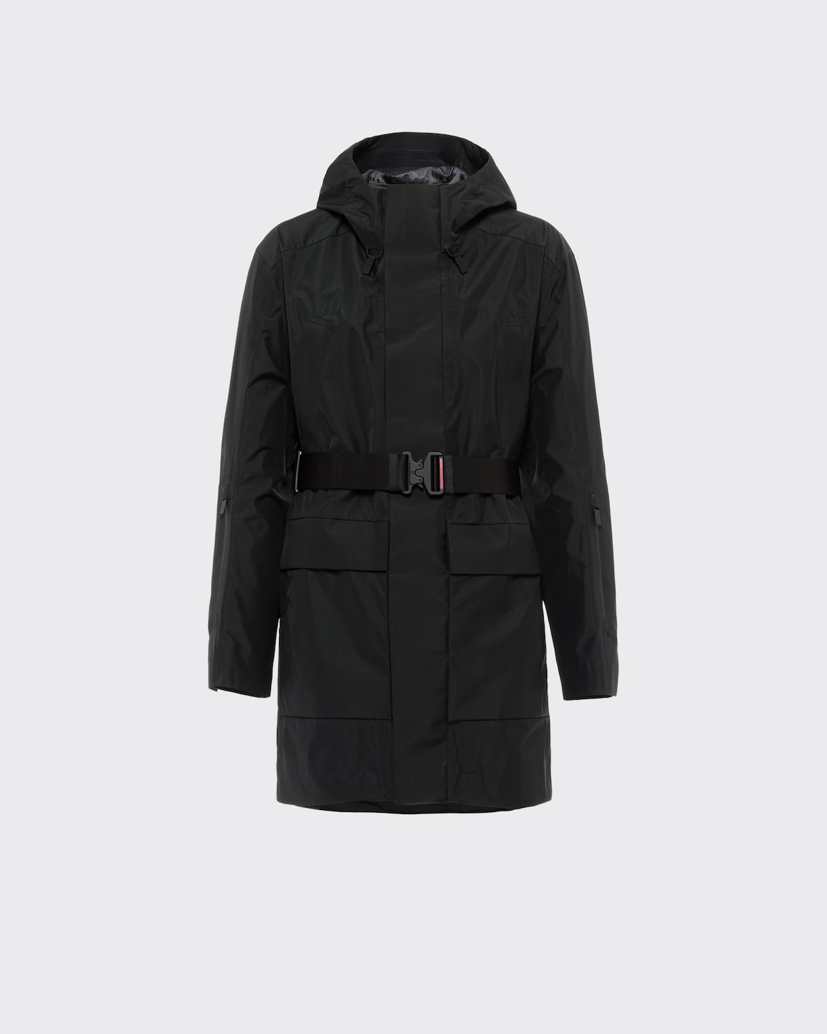 Black Extreme-tex Hooded Raincoat | PRADA