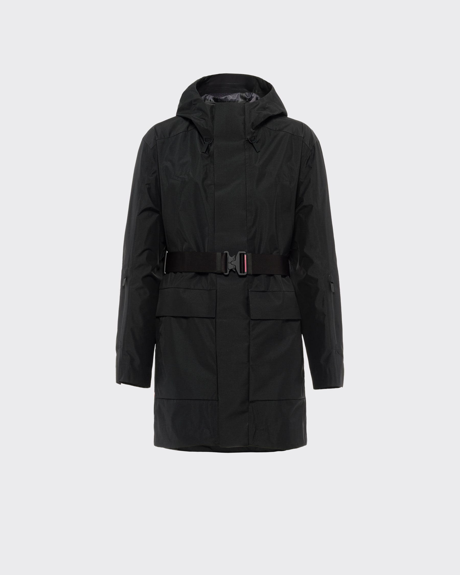 Black Extreme-tex Hooded Raincoat | PRADA