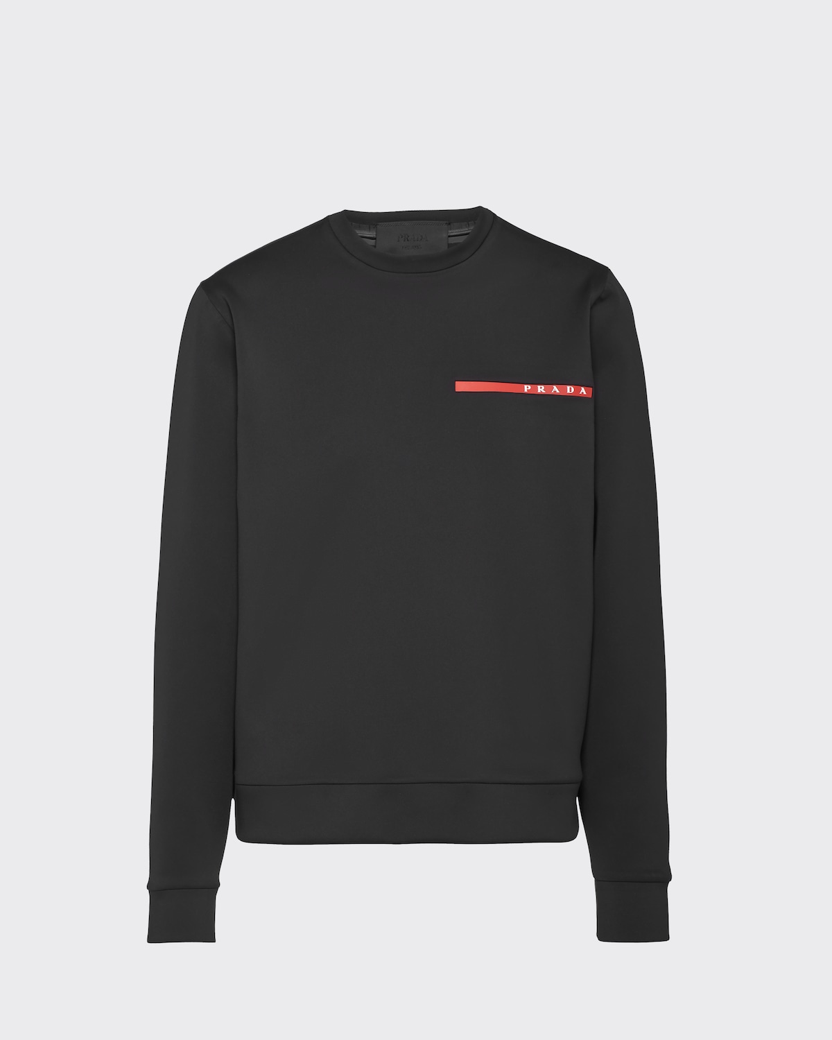 Black Recycled Double Technical Jersey Sweatshirt | PRADA