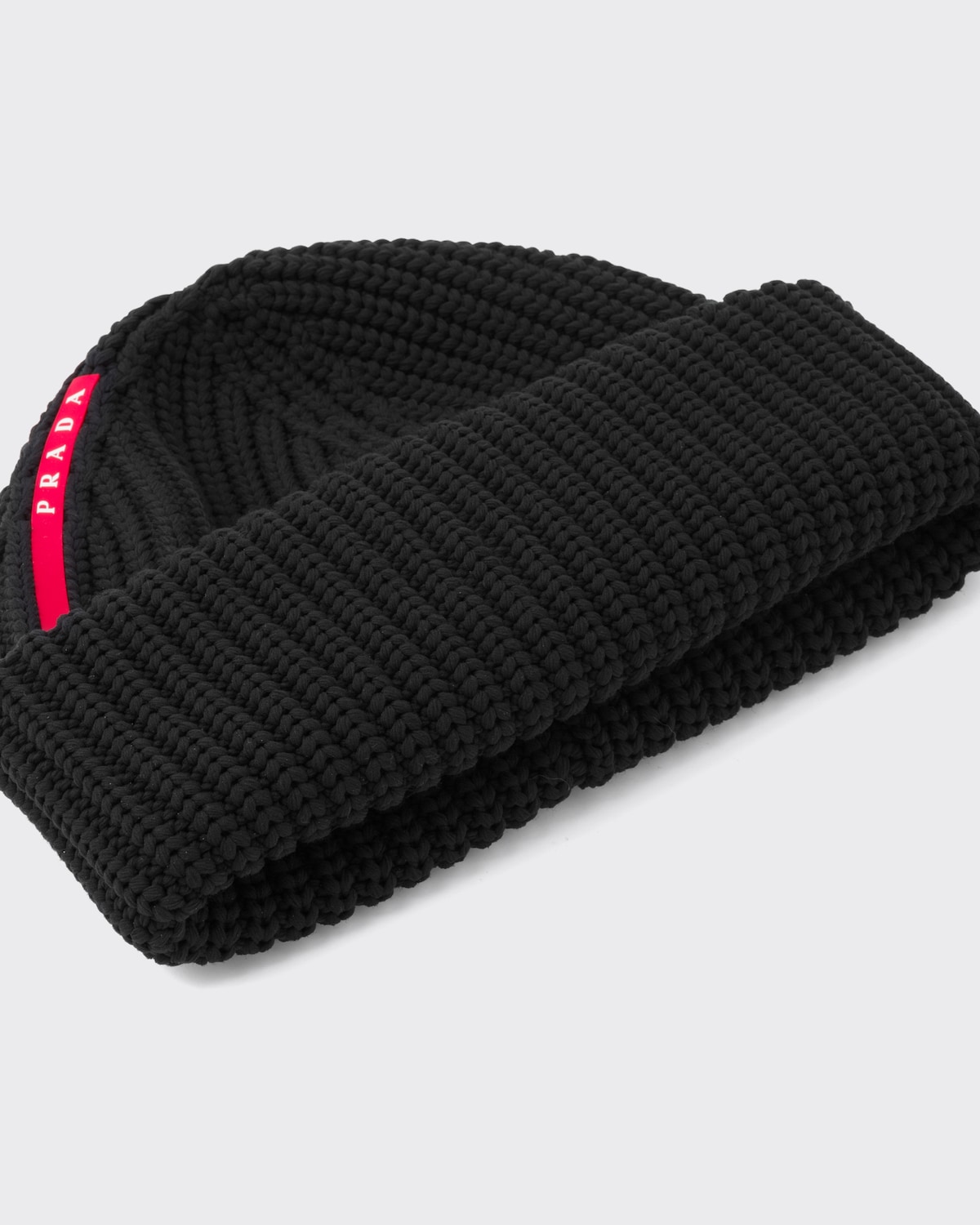Black Tec Rec Nylon Ribbed Beanie | PRADA