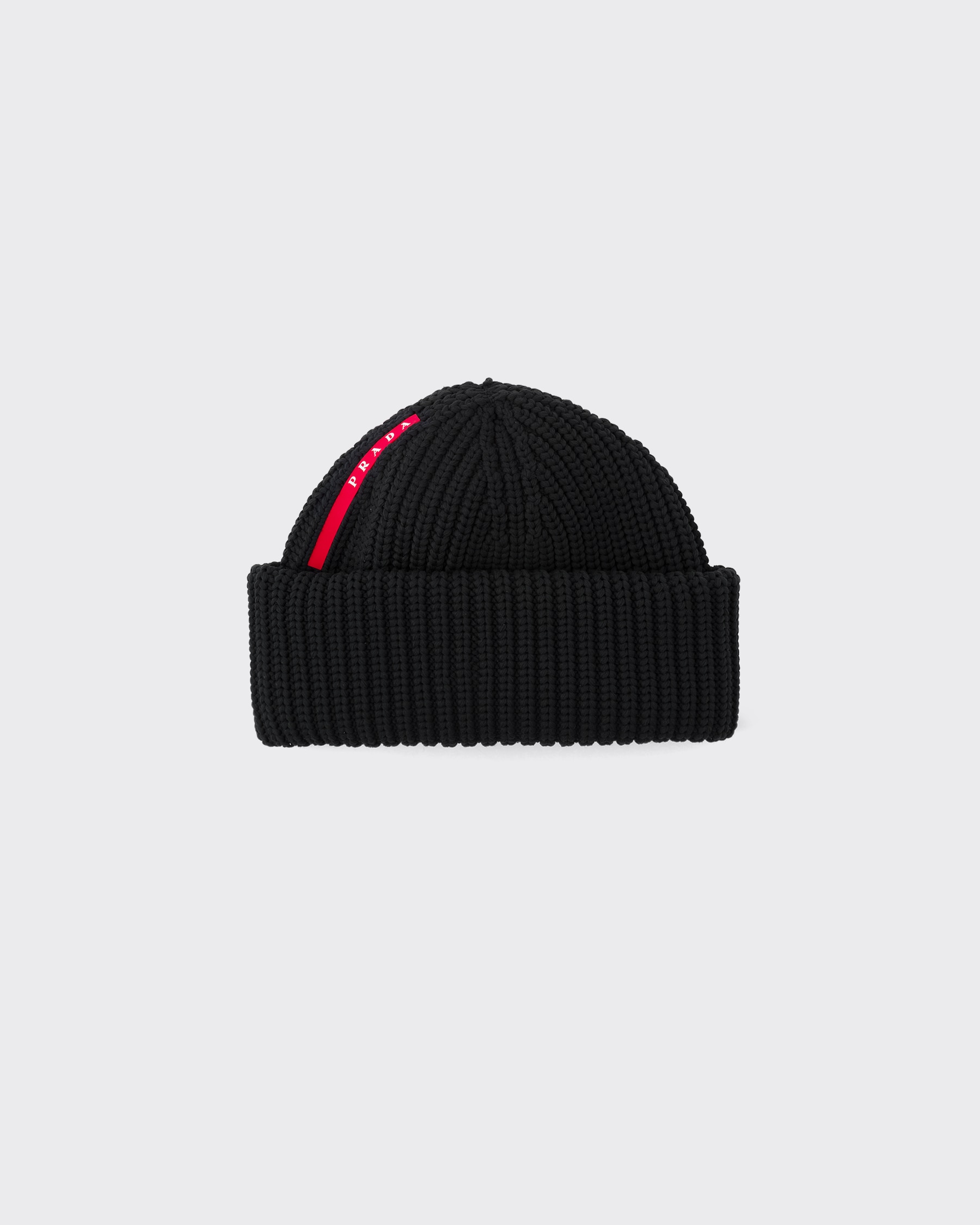 Black Tec Rec Nylon Ribbed Beanie | PRADA