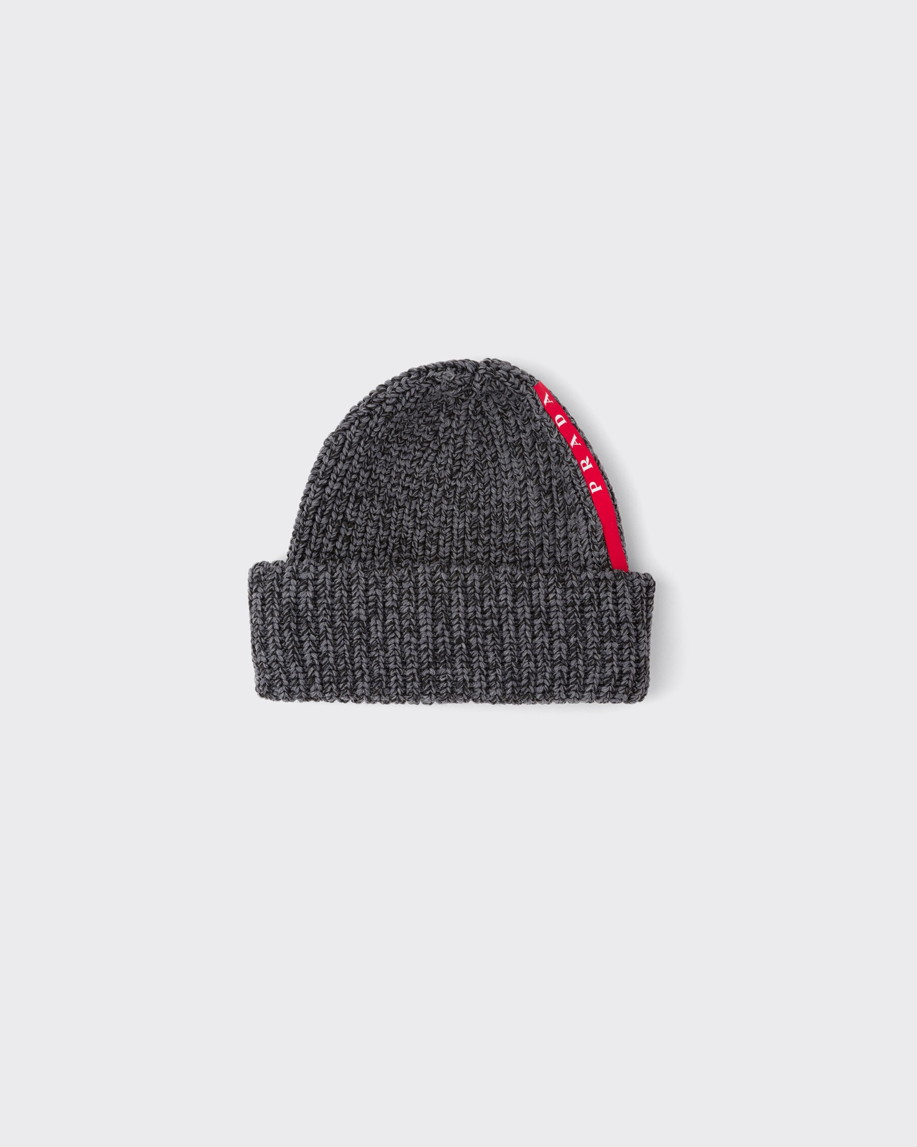 Grey Technical Knit Beanie | PRADA