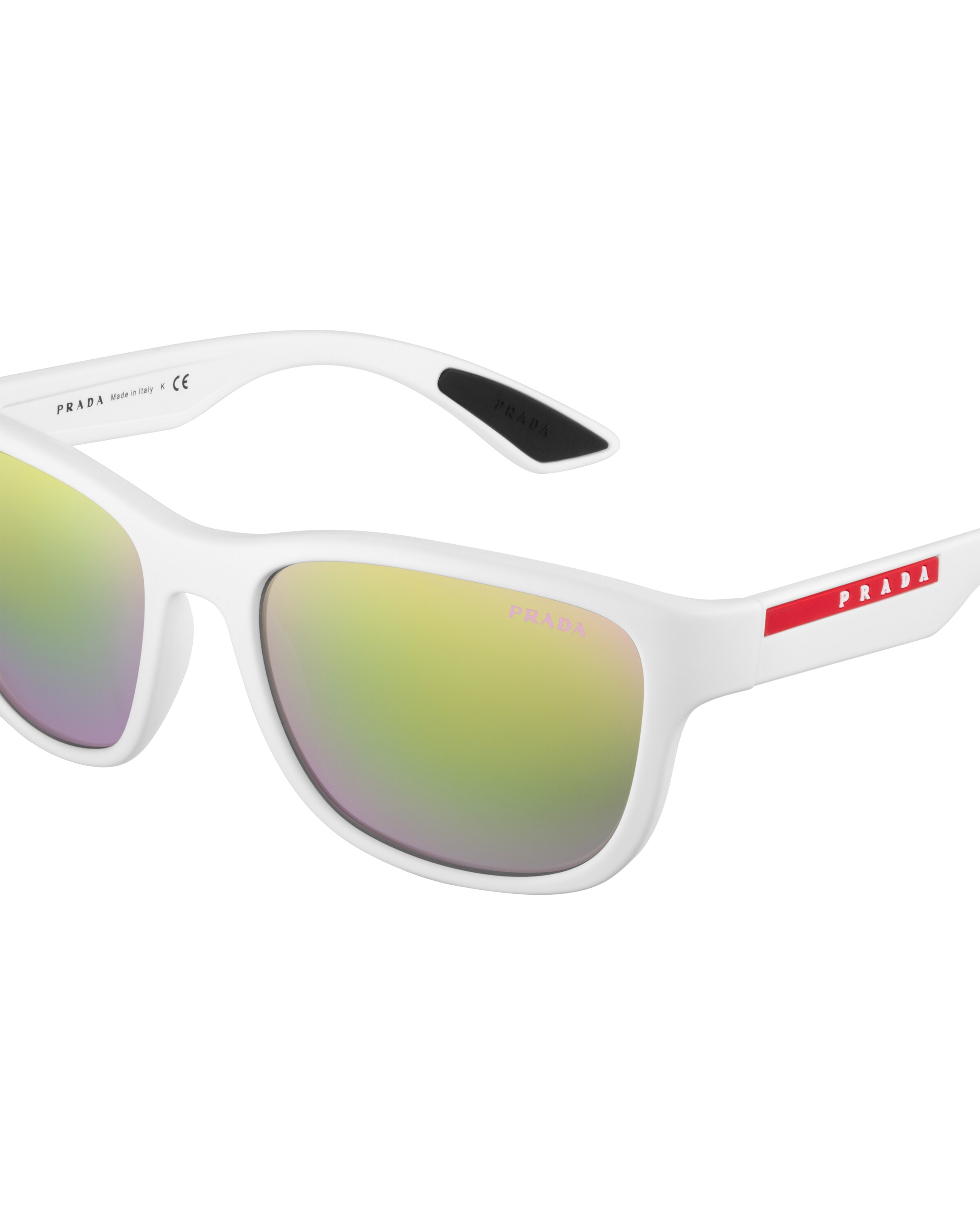 Mirror/finish Green Lenses Prada Linea Rossa Flask sunglasses | Prada