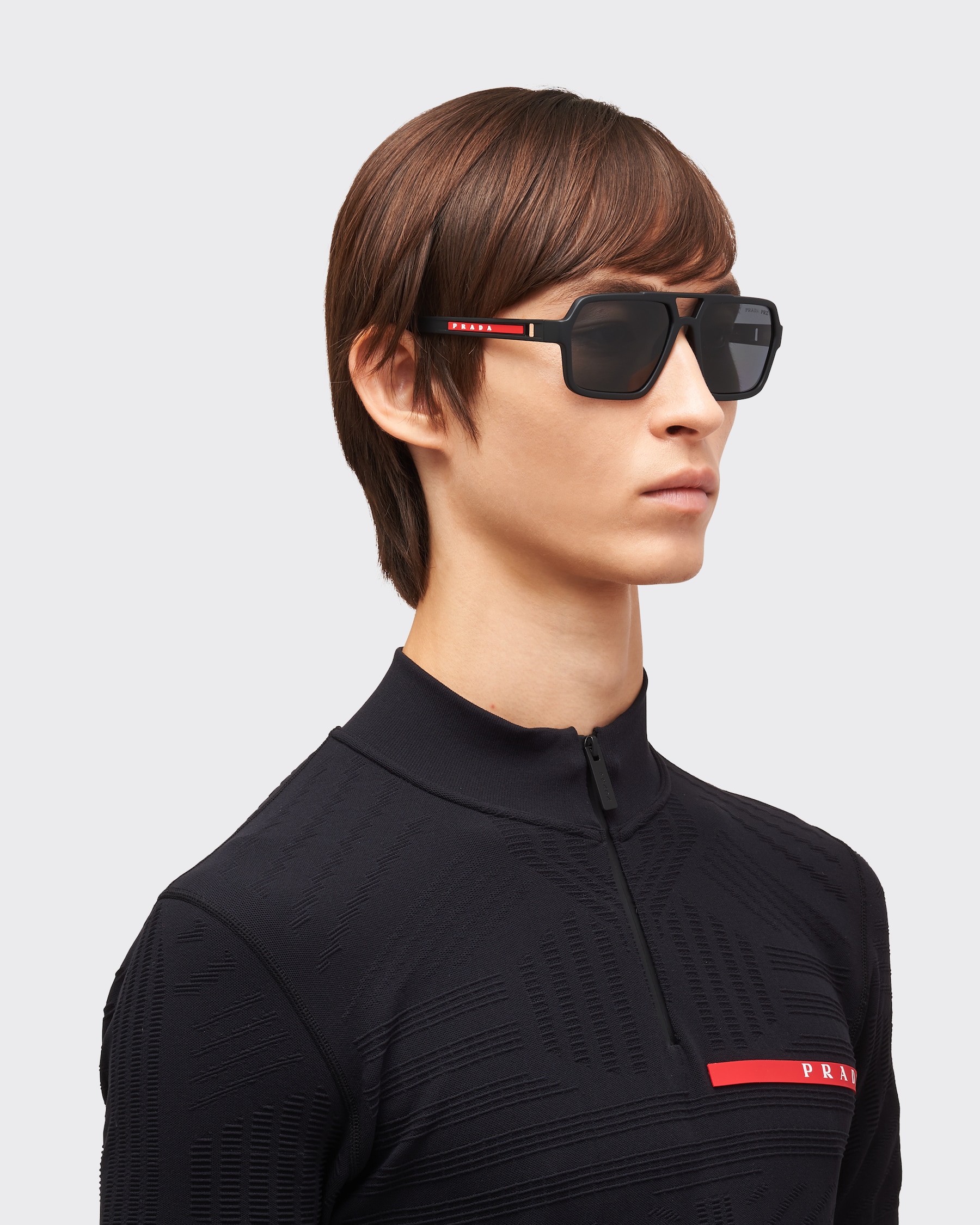 Lens: Black Linea Rossa Eyewear Collection Sunglasses | PRADA