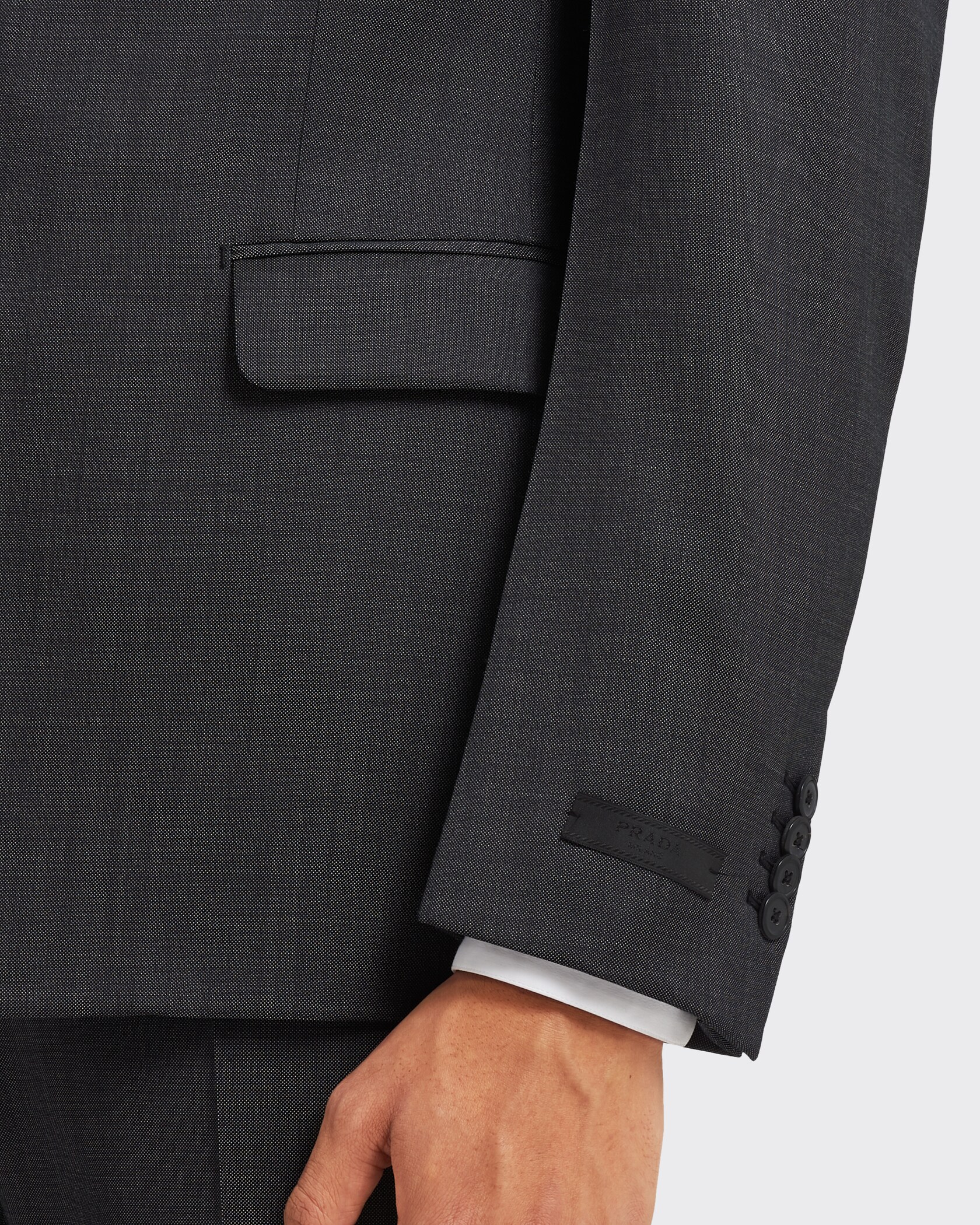 Smoky Gray Single-breasted Wool Suit | PRADA