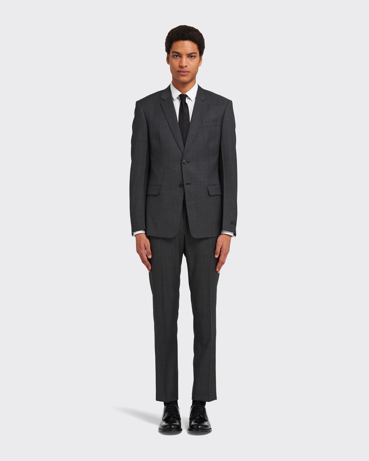 Smoky Gray Single-breasted Wool Suit | PRADA