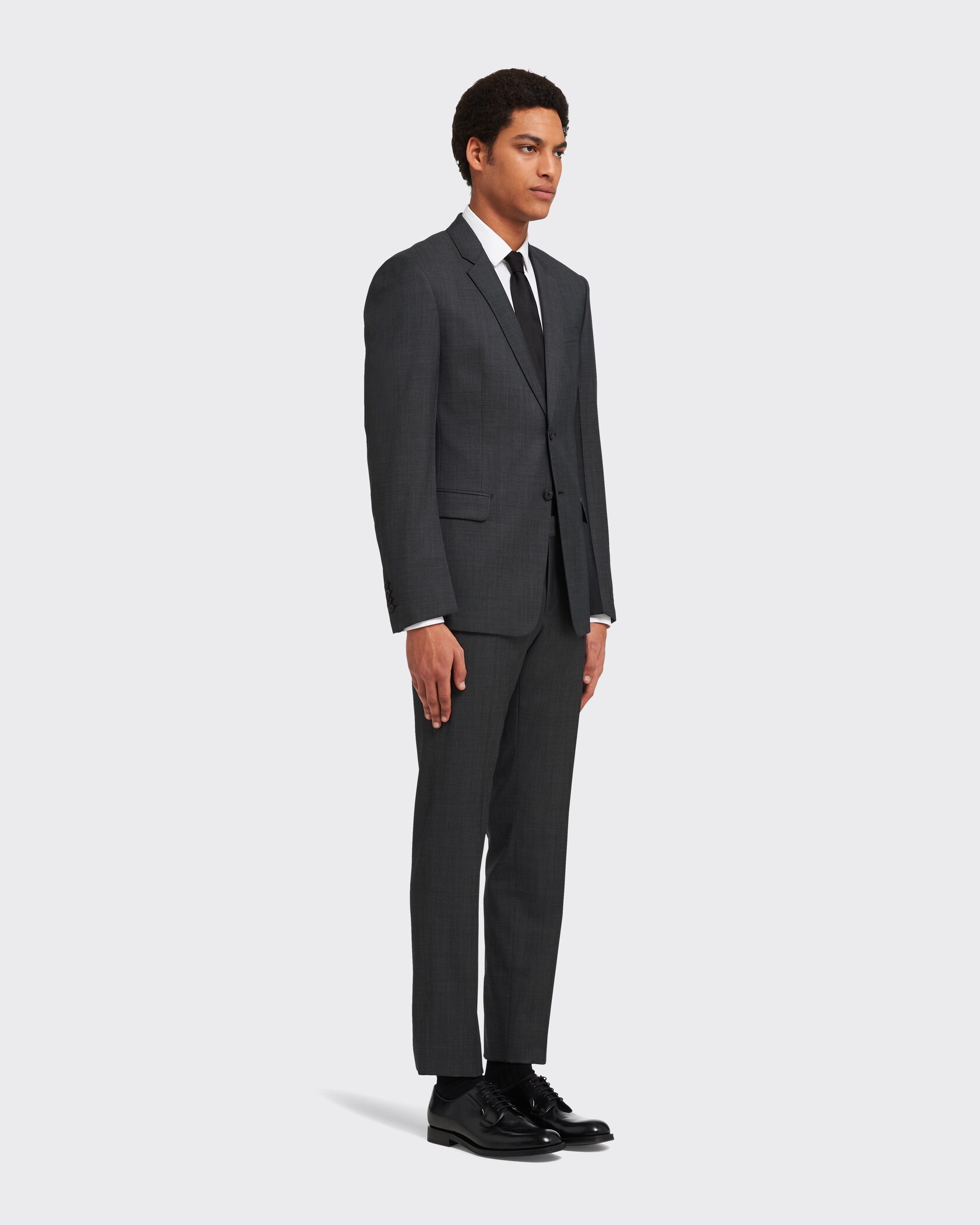 Smoky Gray Single-breasted Wool Suit | PRADA