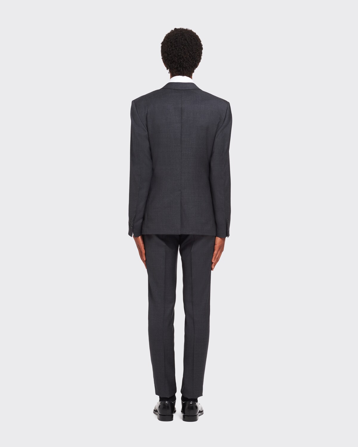 Anthracite Gray Single-breasted Wool Suit | PRADA