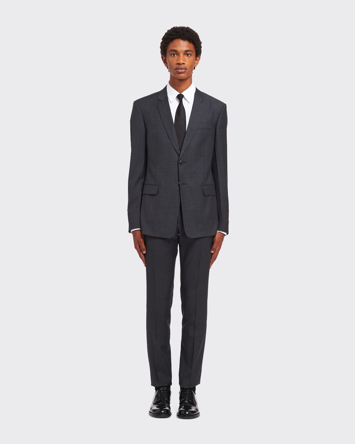 Anthracite Gray Single-breasted Wool Suit | PRADA
