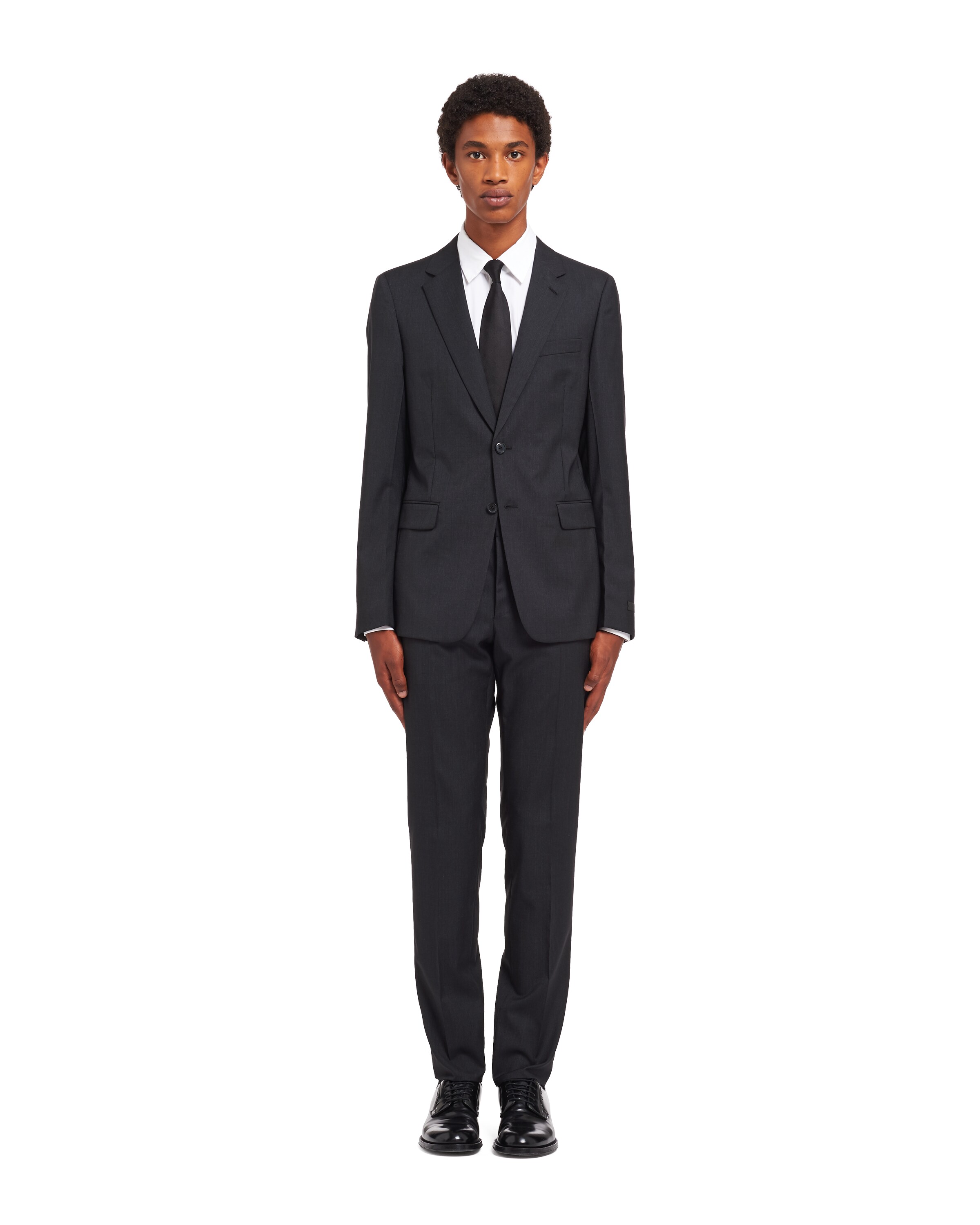 Black Single-breasted wool suit | Prada