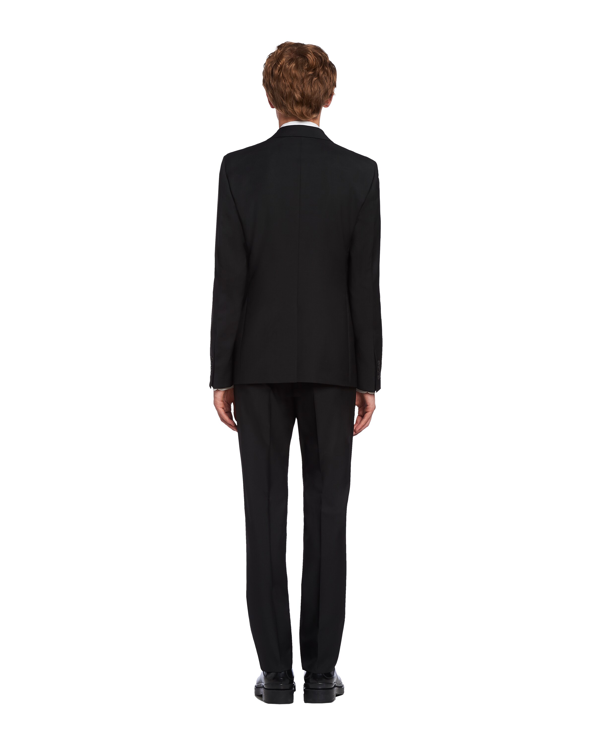Black Single Breasted Wool And Mohair Suit | Prada