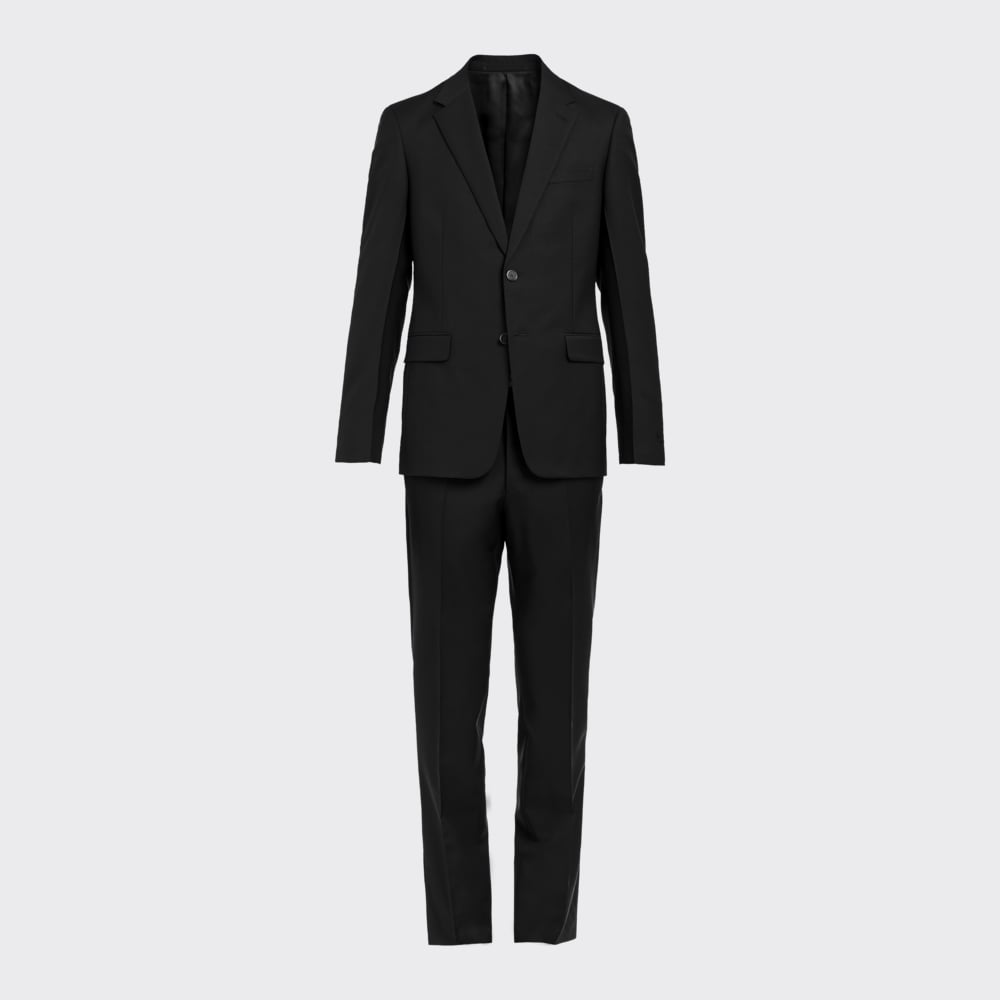 Black Wool and mohair single-breasted suit | Prada