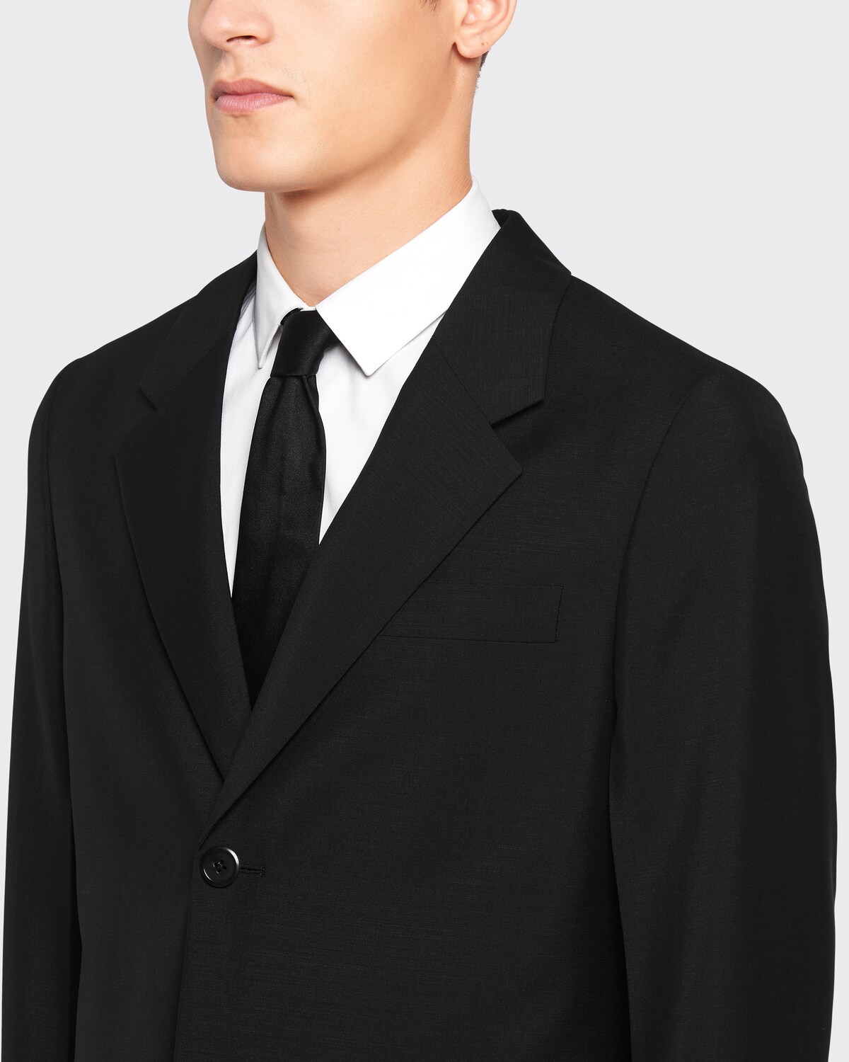 Black Single-breasted Wool And Mohair Suit | PRADA