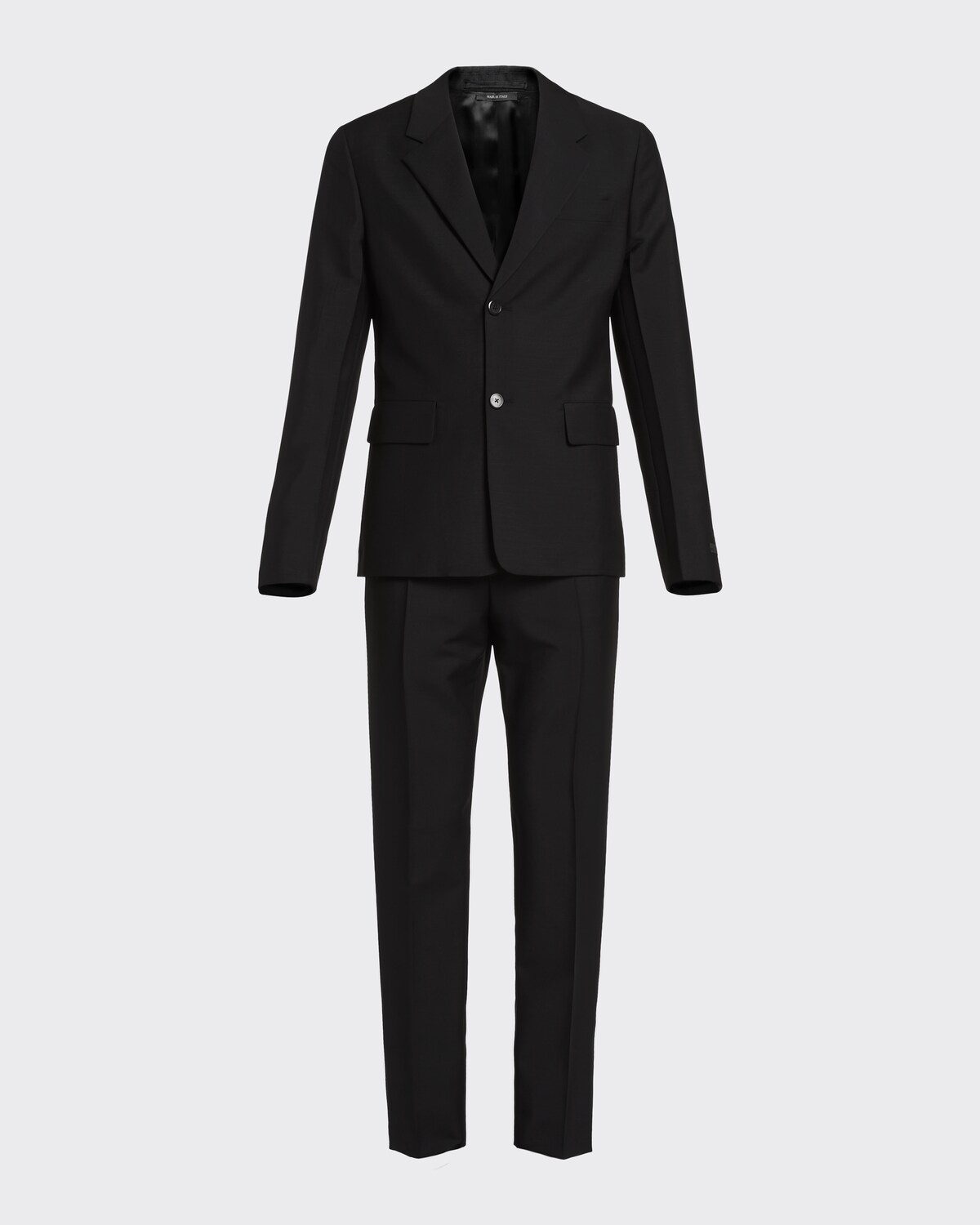 Black Single-breasted Wool And Mohair Suit | PRADA