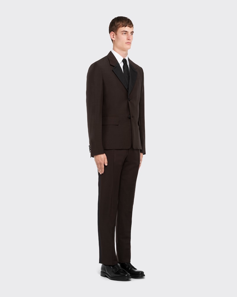 Ebony/black Single-breasted Wool And Mohair Suit | PRADA