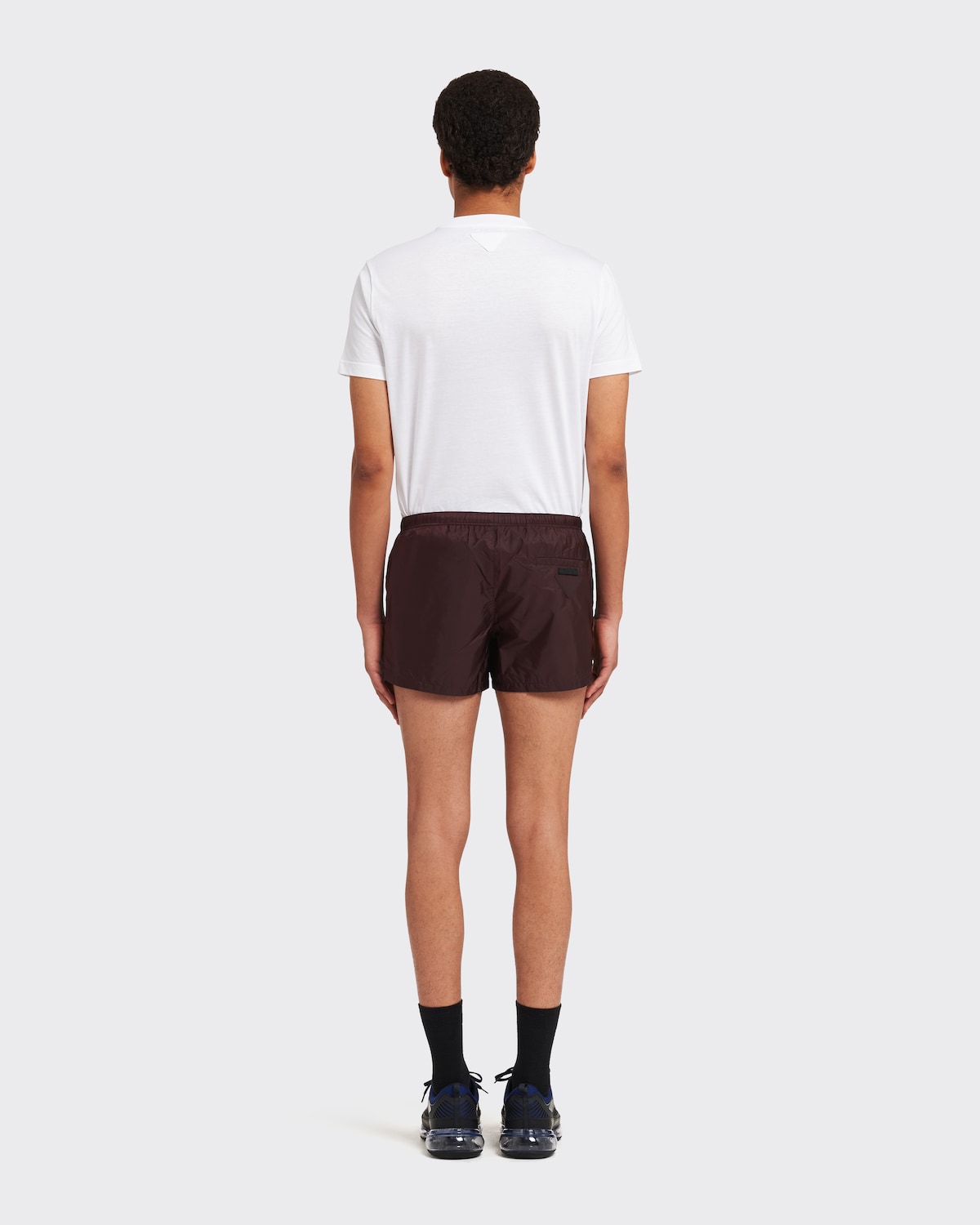 Burgundy Nylon Swim Trunks | PRADA