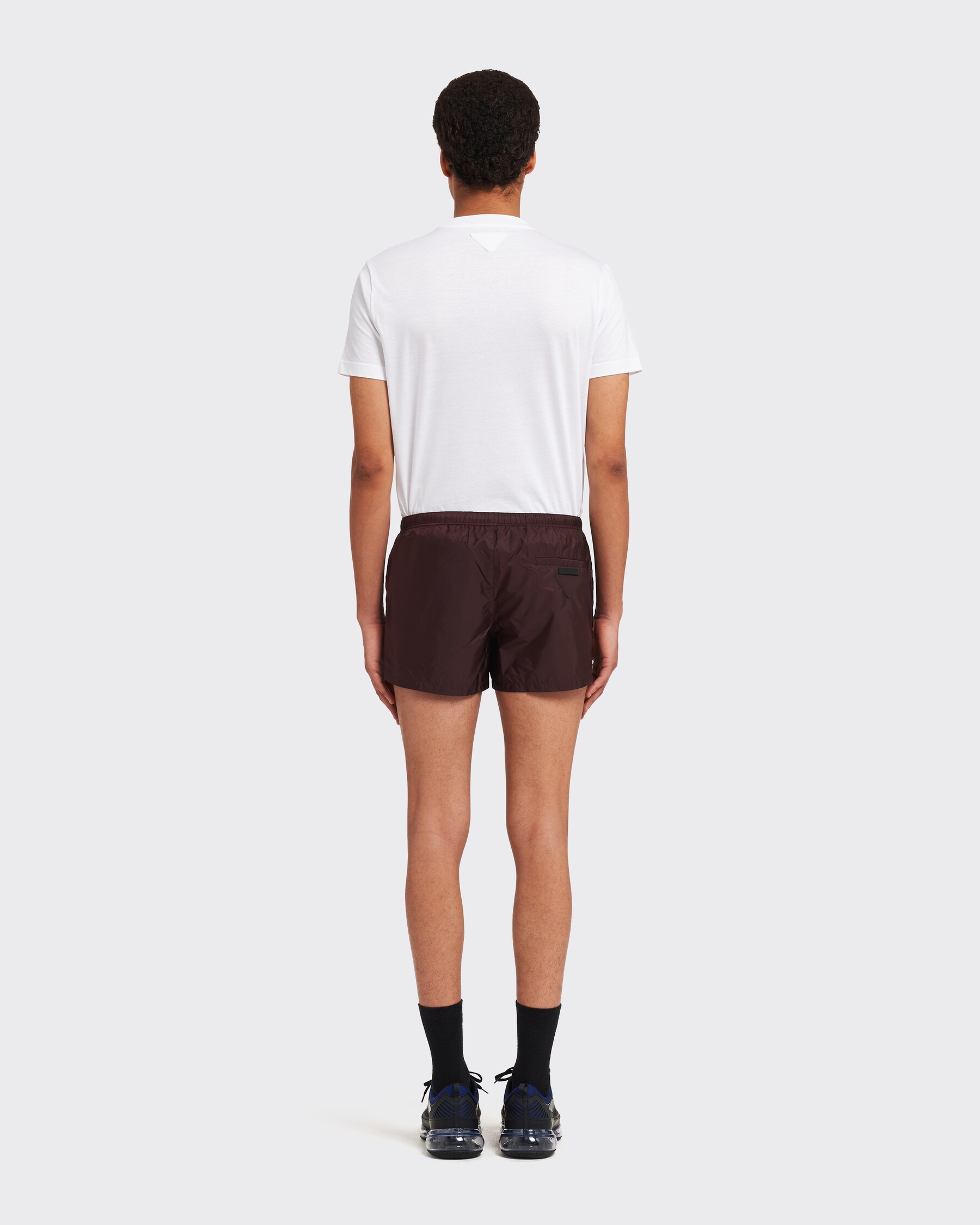 Burgundy Nylon Swim Trunks | PRADA