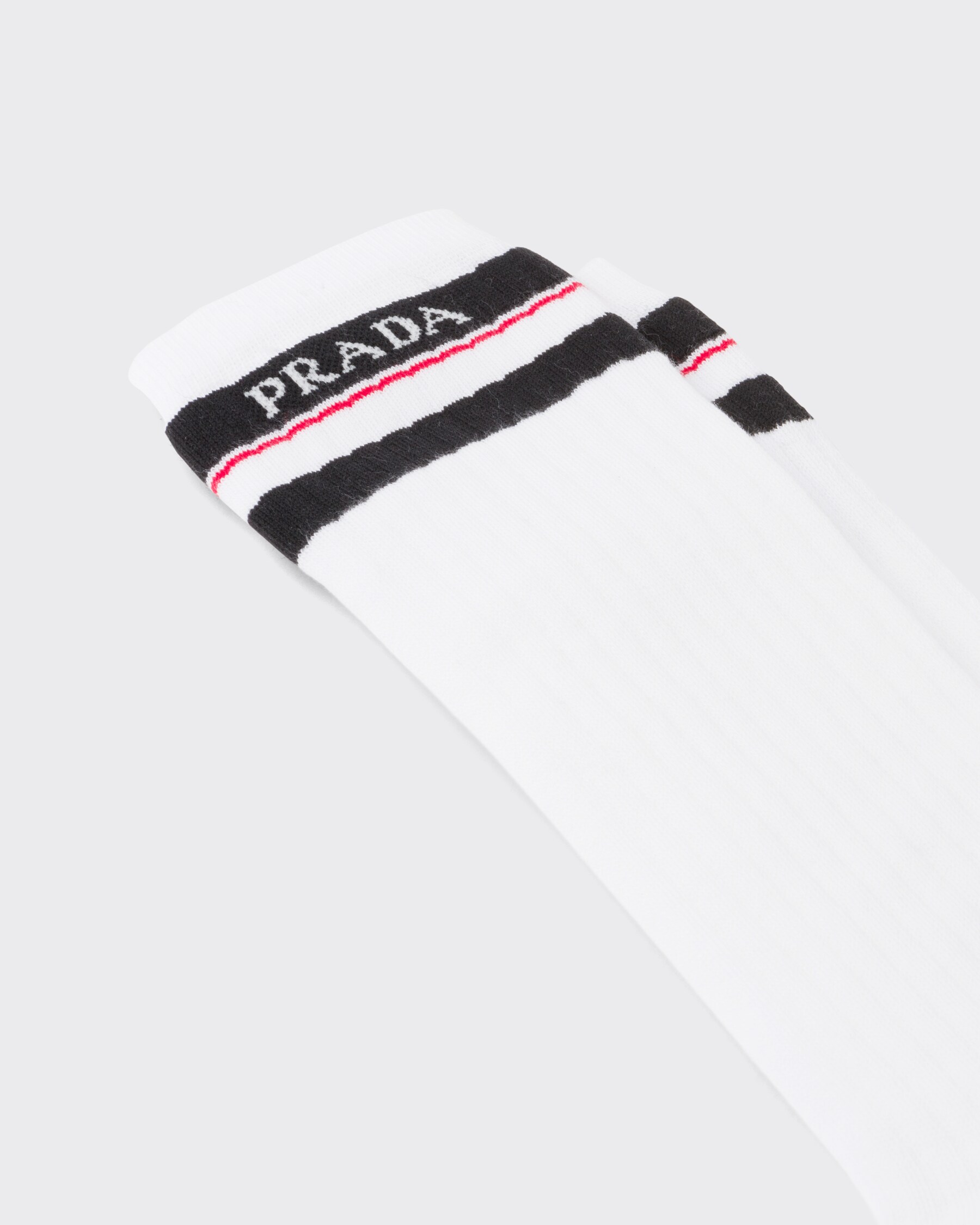 White Cotton Ankle Socks | PRADA