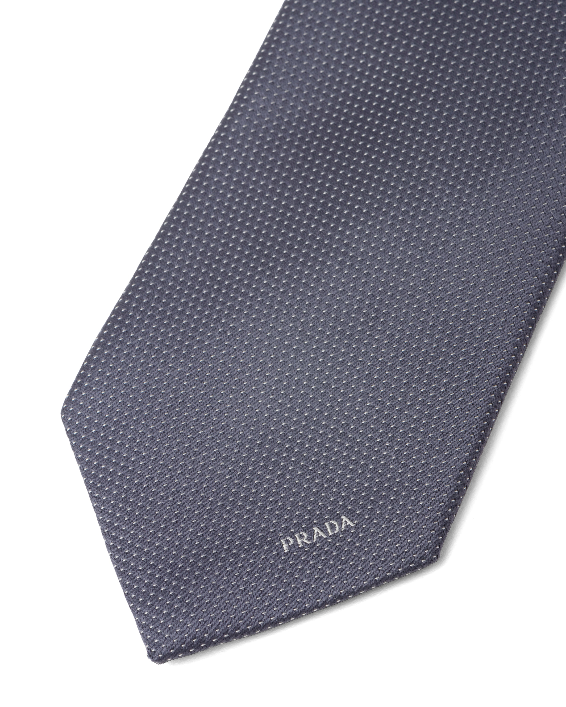 Smoky Gray Silk tie | Prada