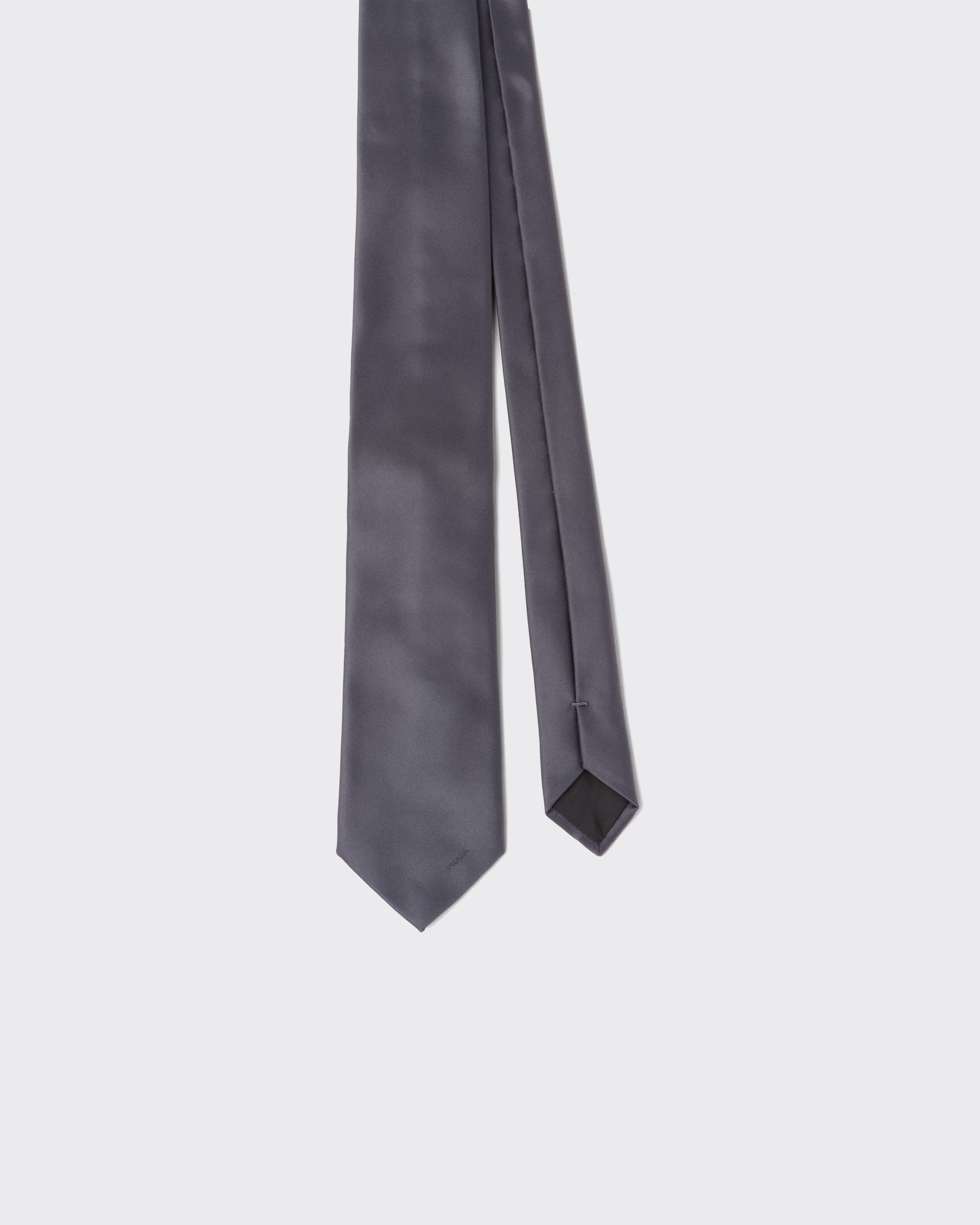 Smoky Gray Satin Tie | PRADA