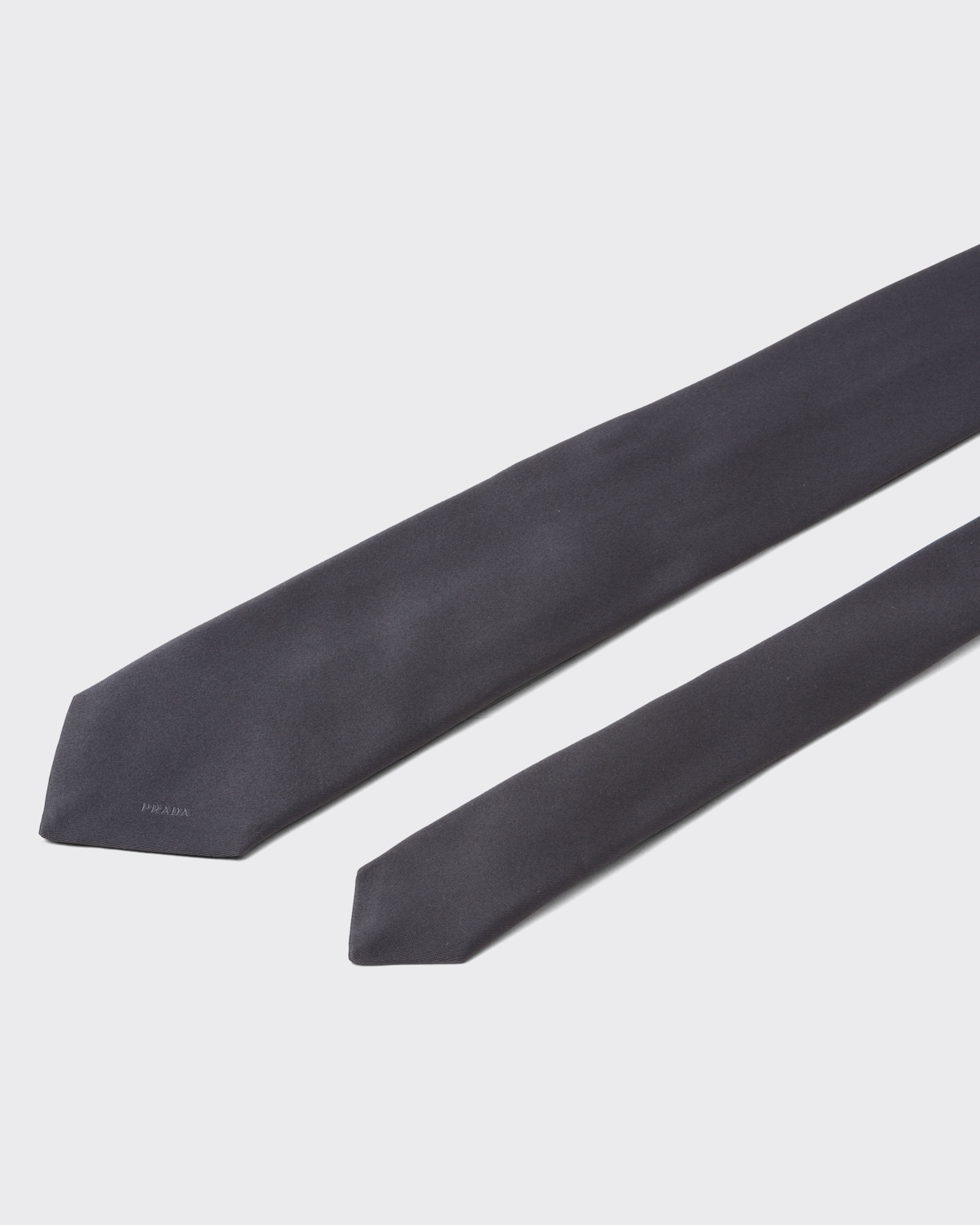 Smoky Gray Satin Tie | PRADA