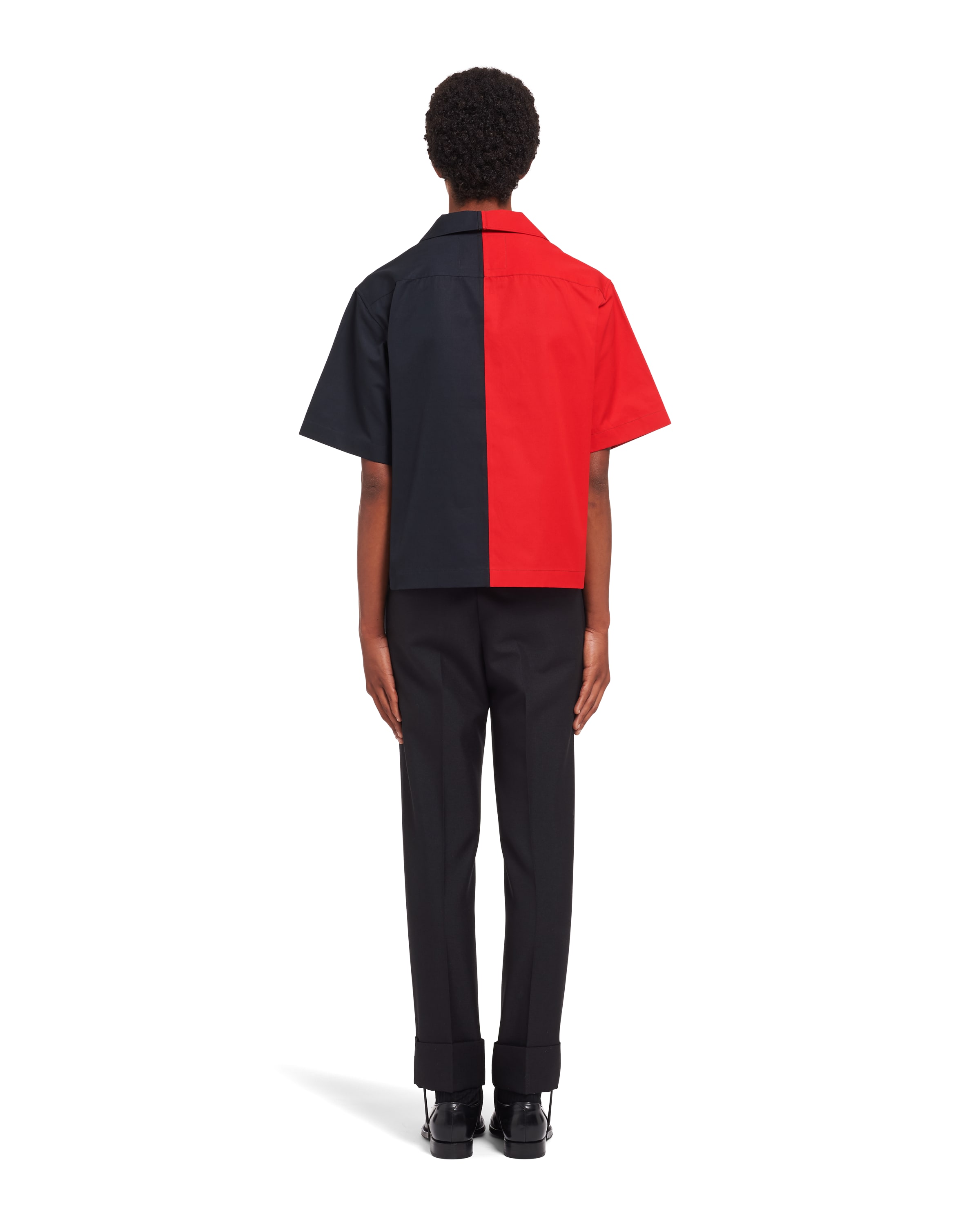 Black/red Double Match heavy cotton shirt | Prada