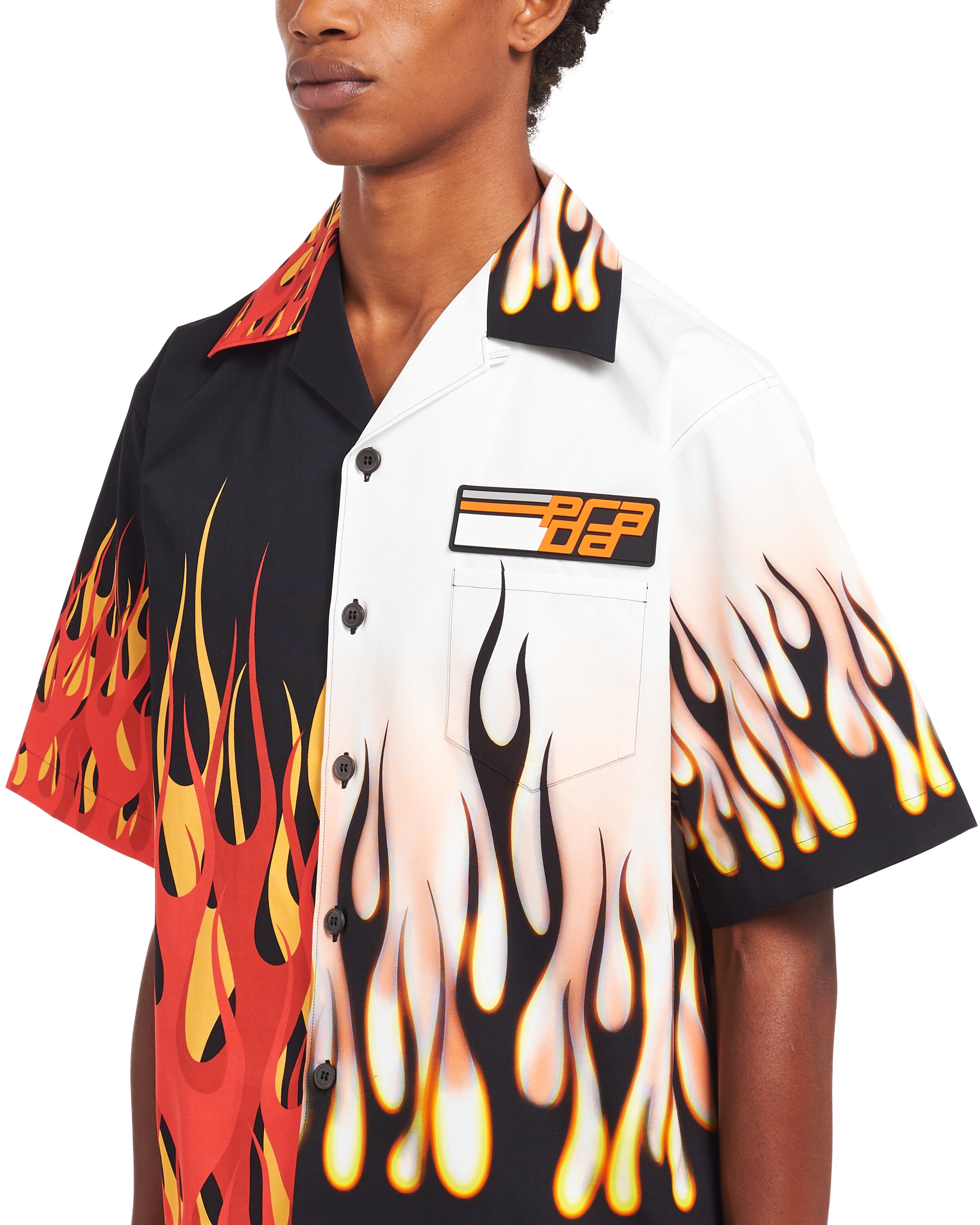 Orange/red Double Match heavy cotton shirt | Prada