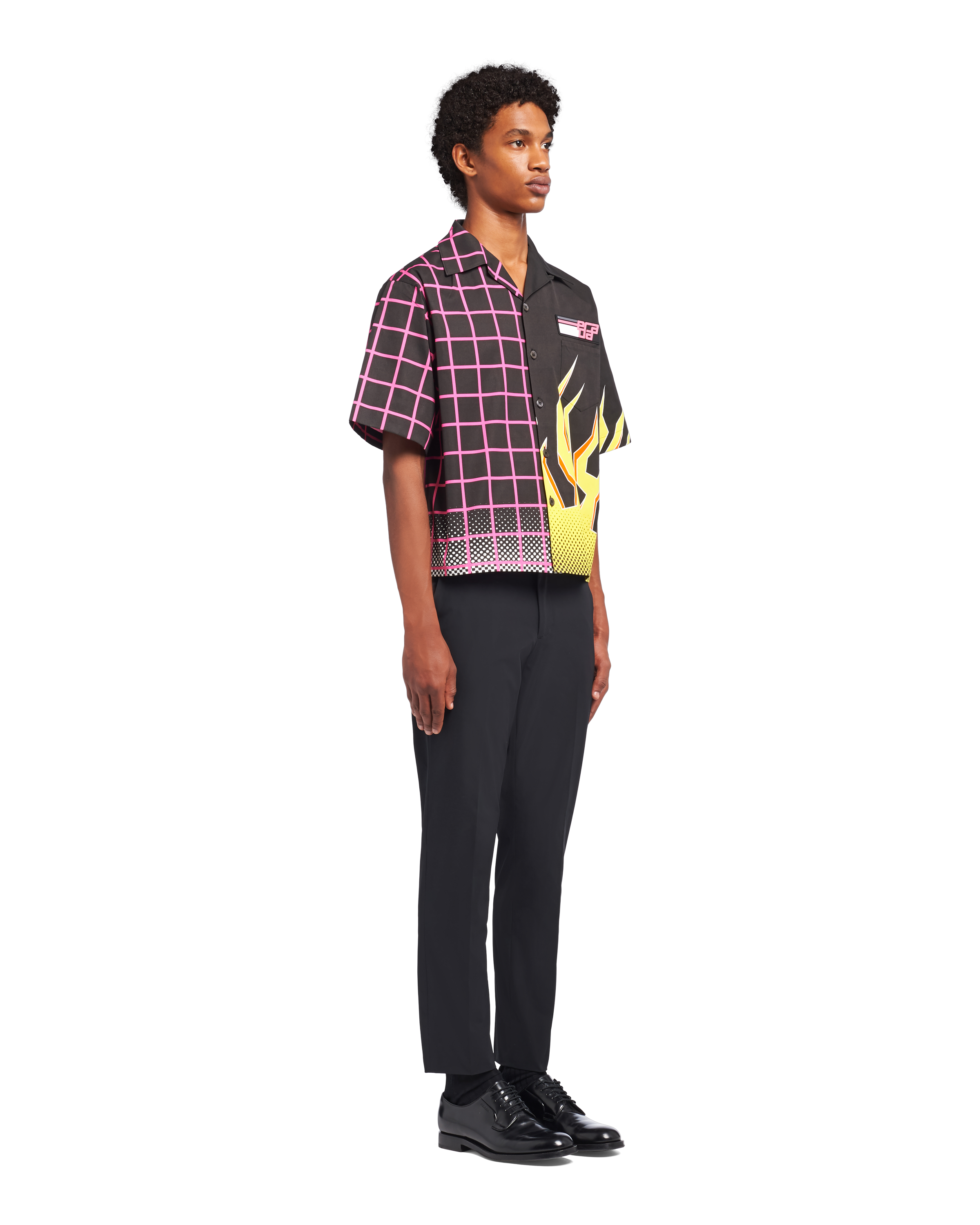 Yellow/pink Double Match heavy cotton shirt | Prada