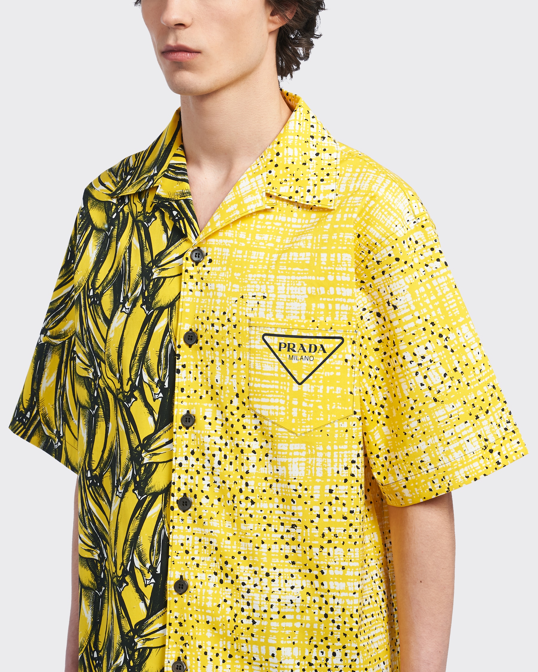 Yellow Double Match Poplin Shirt | PRADA