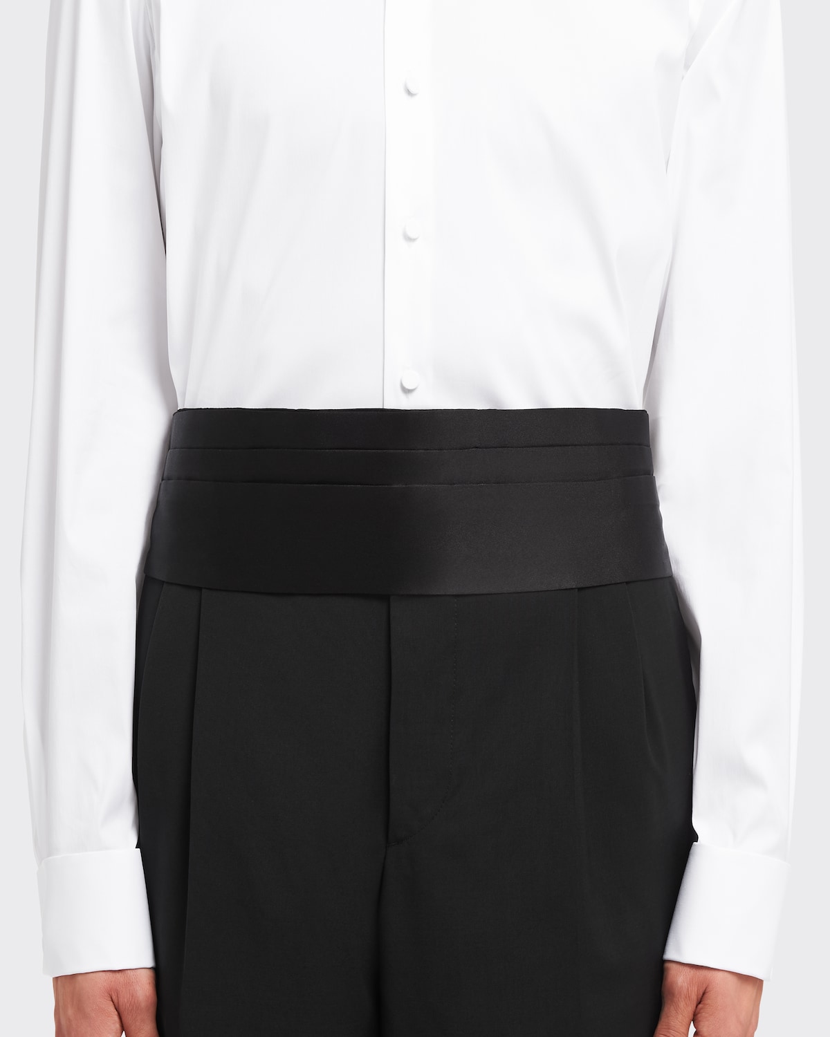 Black Satin Tuxedo Cummerbund | PRADA