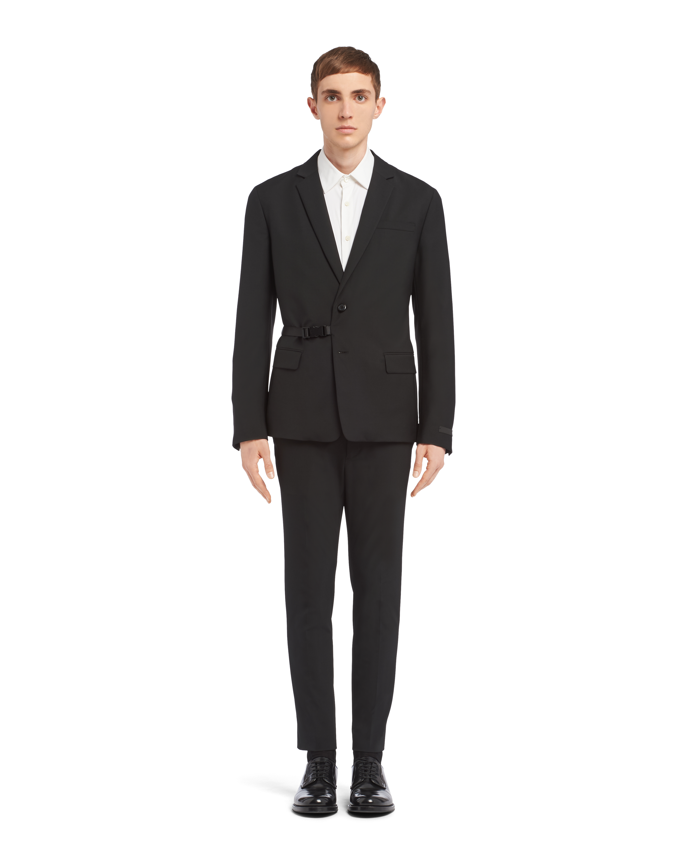 Black Single-breasted wool and mohair jacket | Prada