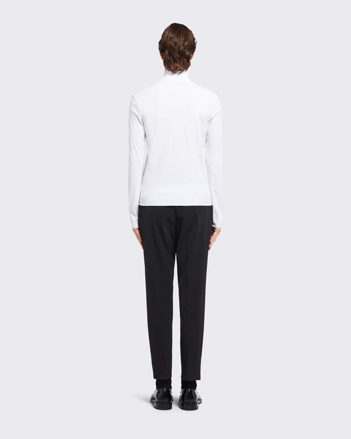 White Technical Jersey Mock Turtleneck | PRADA