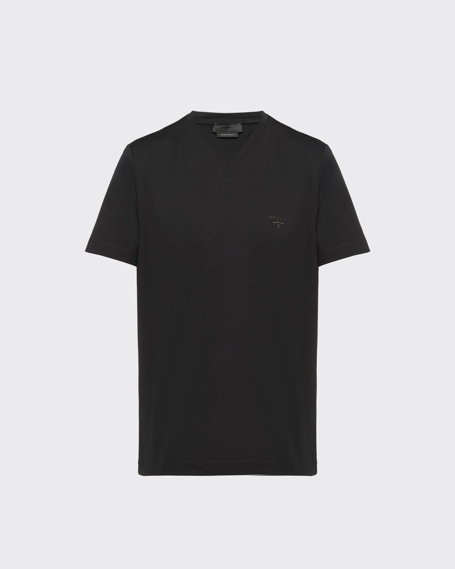 Black Stretch Cotton T-shirt | PRADA