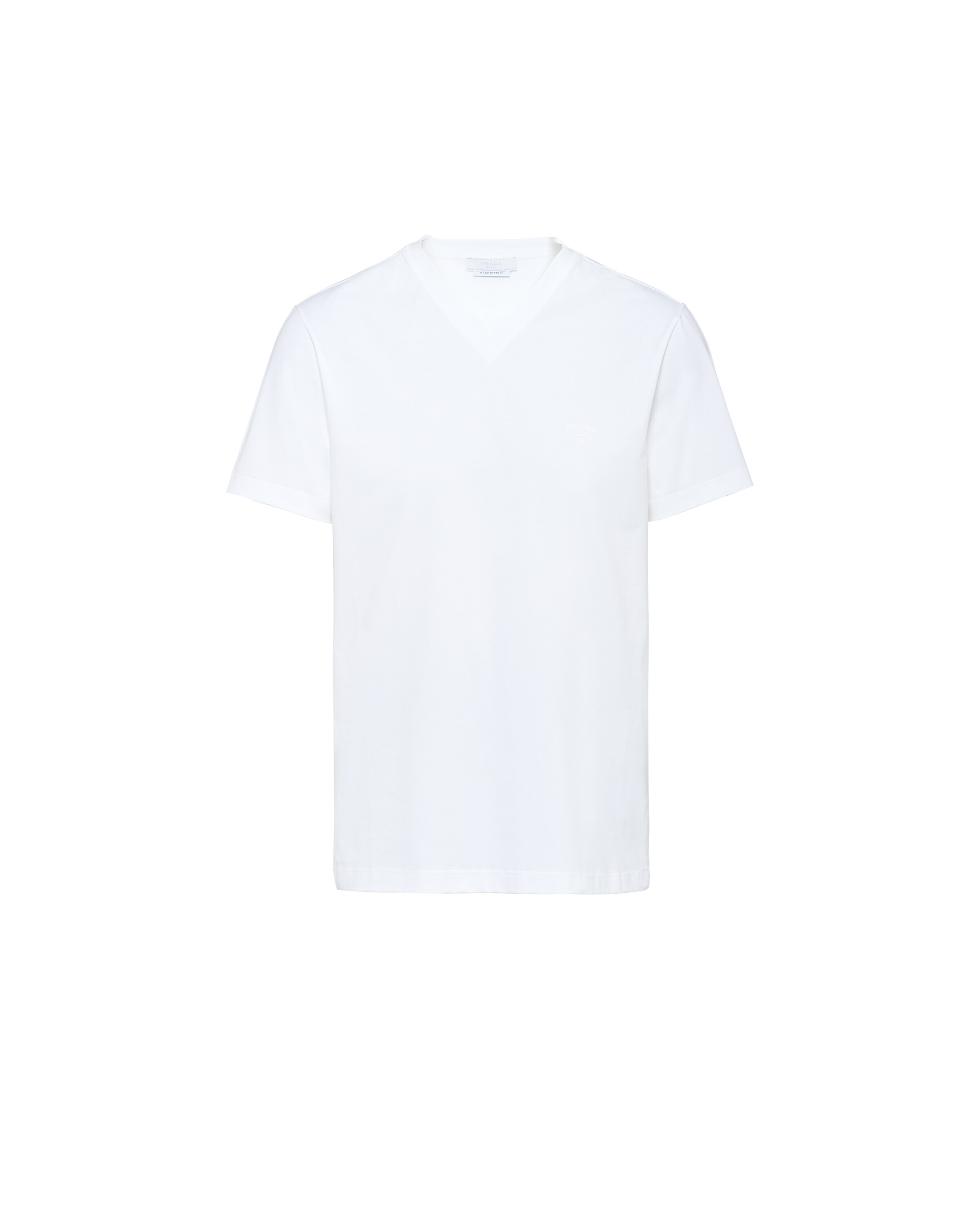 White Stretch cotton T-shirt | Prada