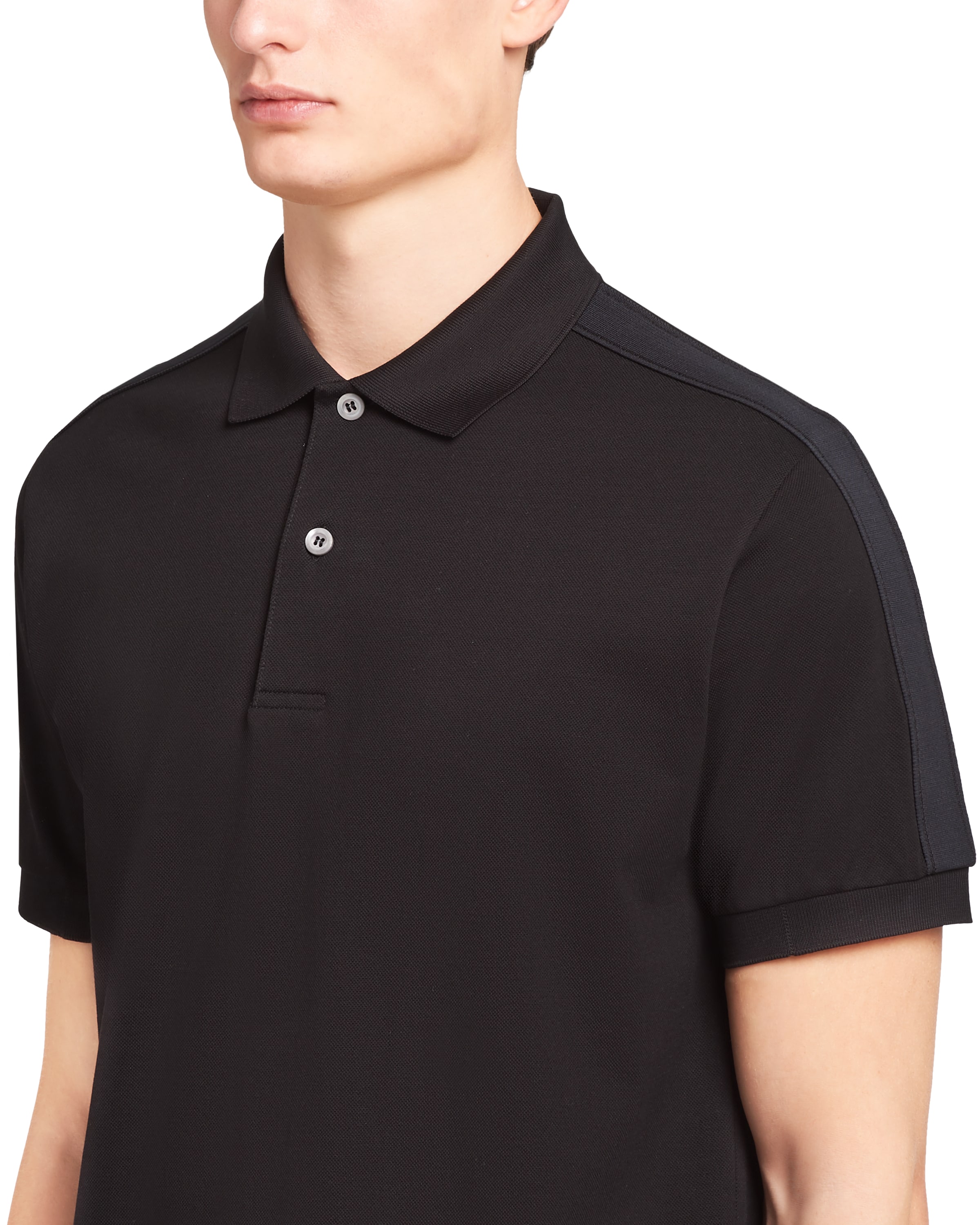 Black Piqué polo shirt | Prada