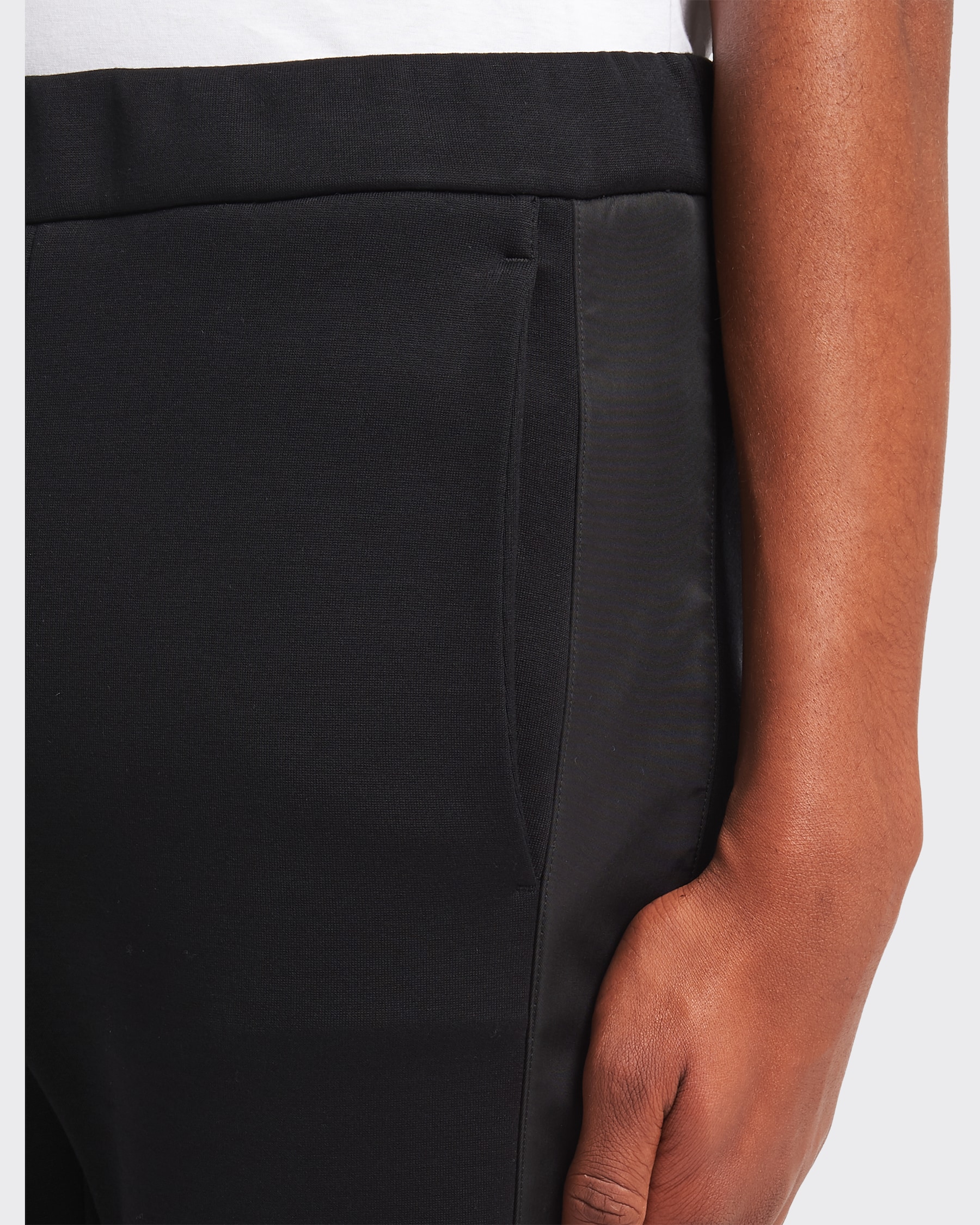 Black/black Sweatpants With Re-nylon Details | PRADA