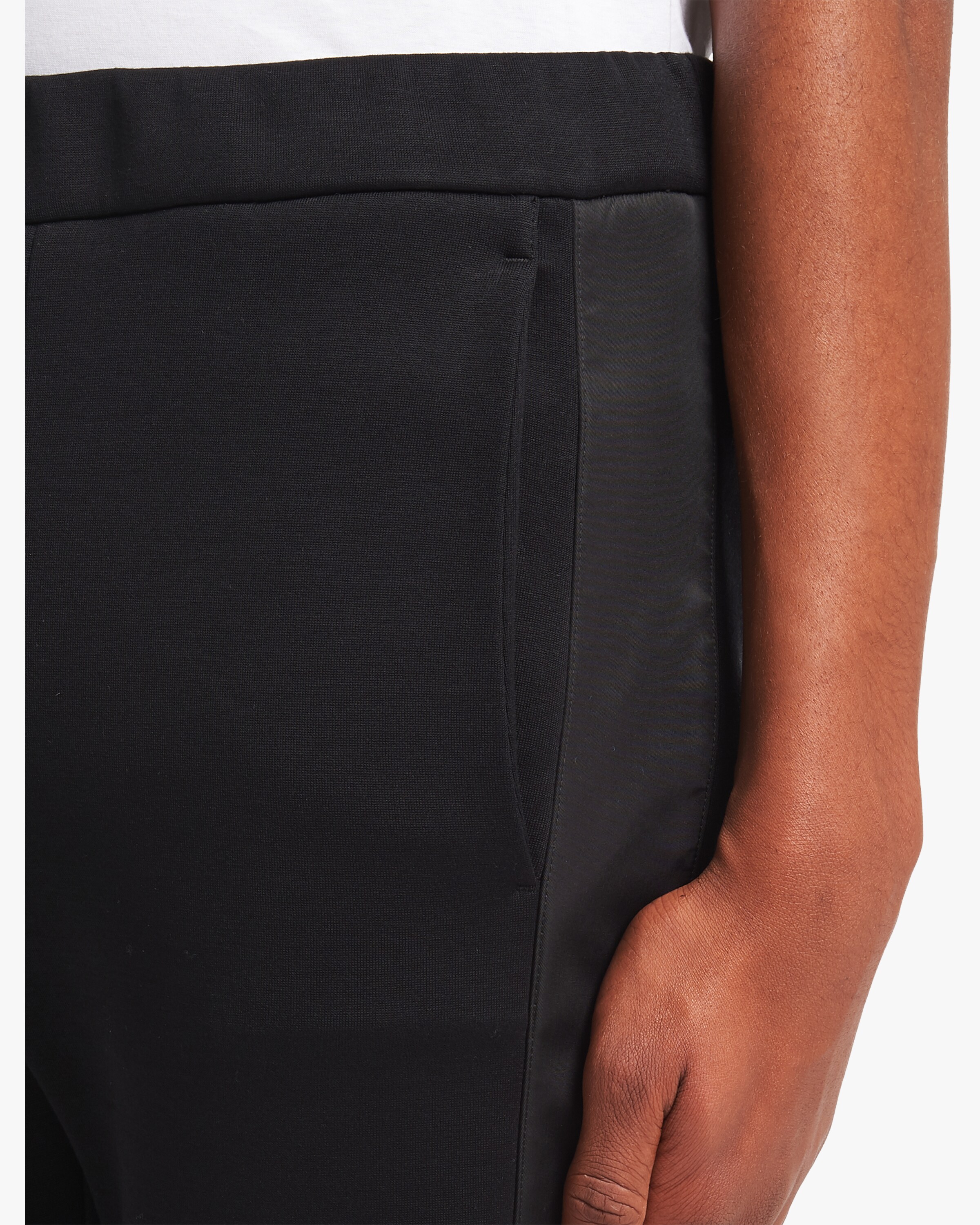 Pantalon de survêtement avec détails en nylon Noir/noir | Prada